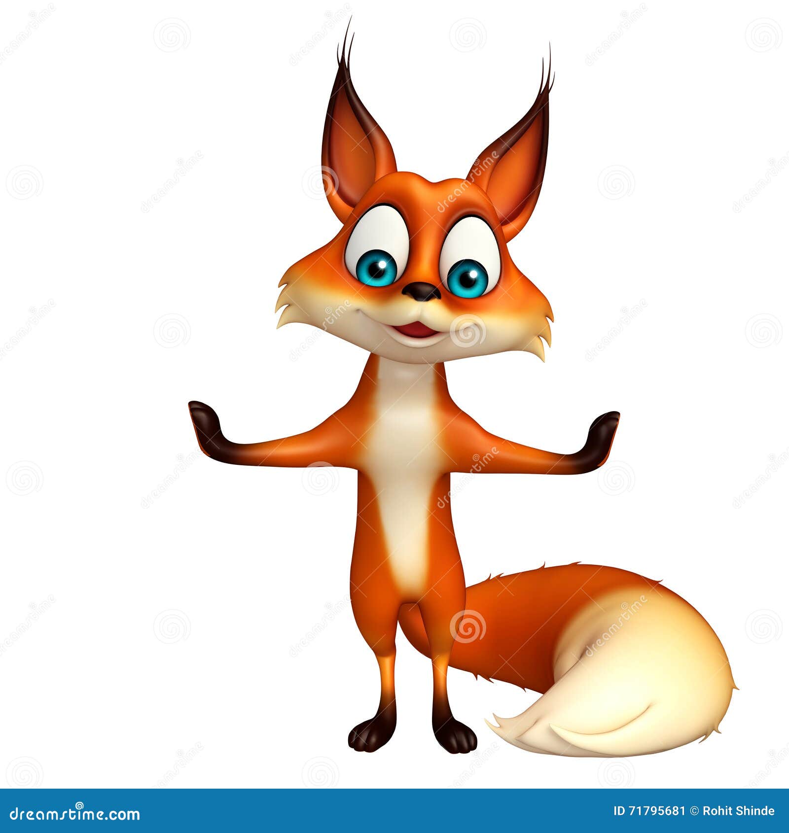 Fun Fox Funny Cartoon Character Stock Illustration - Illustration of ...