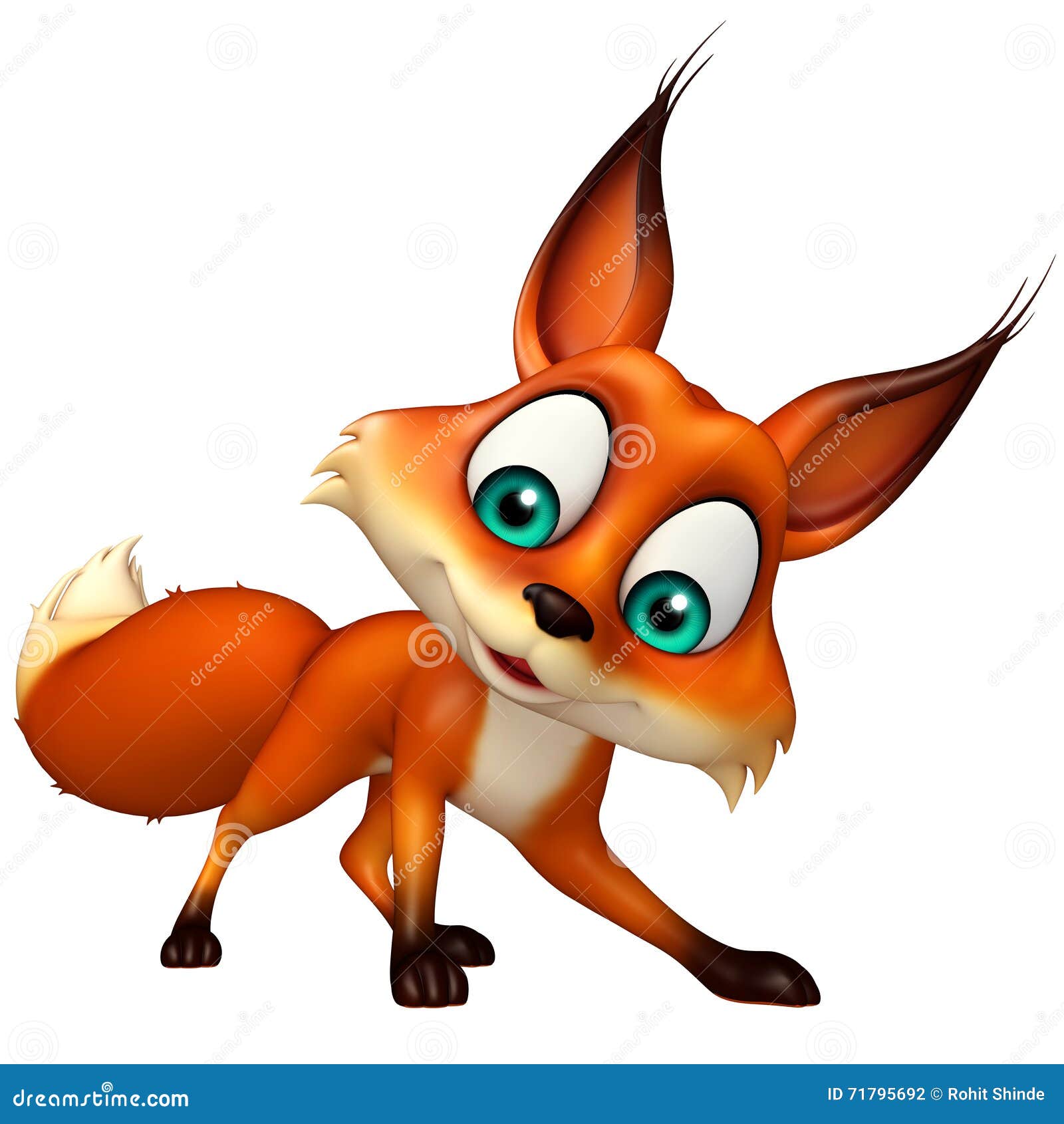 Fun Fox Funny Cartoon Character Stock Illustration - Illustration of ...