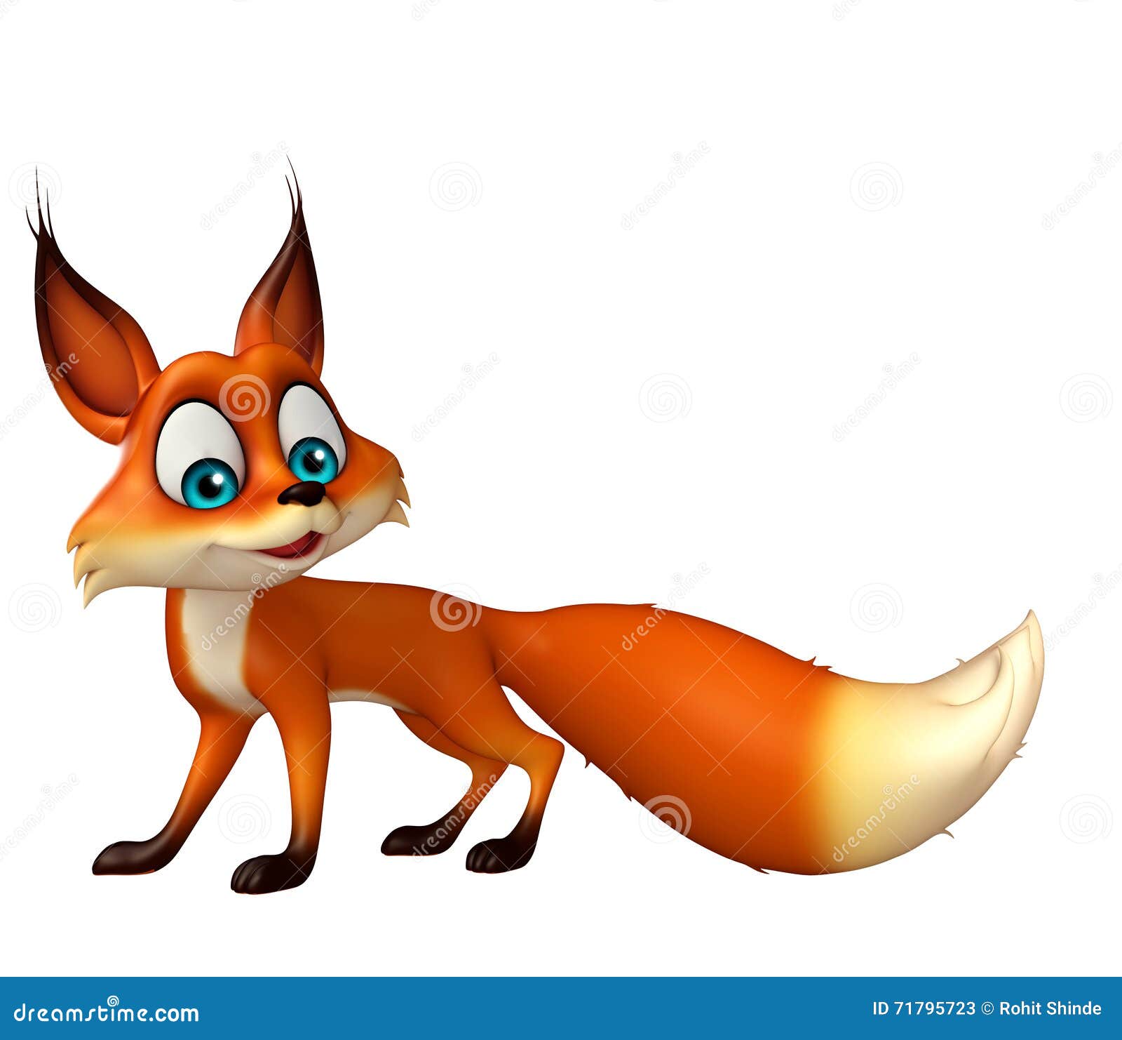 Fun Fox Funny Cartoon Character Stock Illustration - Illustration of ...