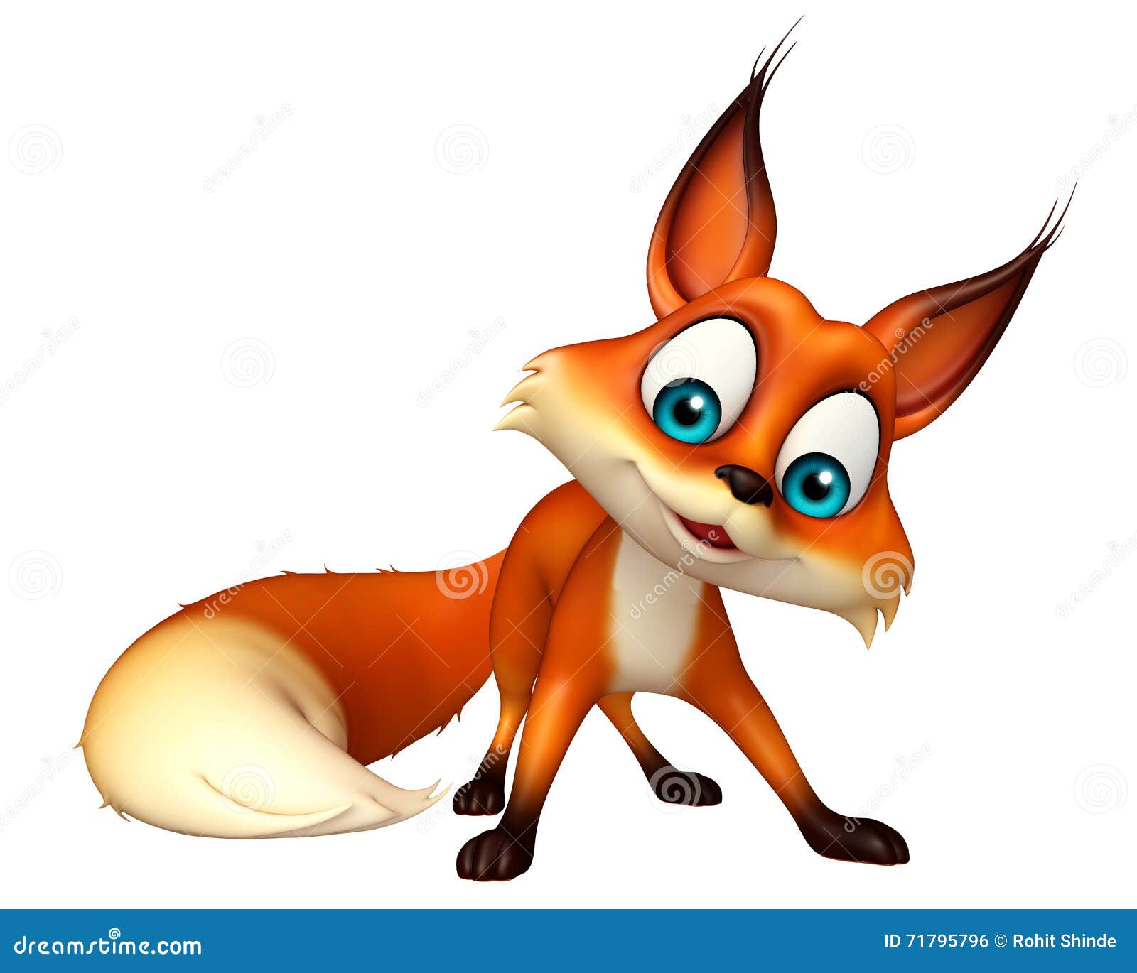 Fun Fox Funny Cartoon Character Stock Illustration - Illustration of ...