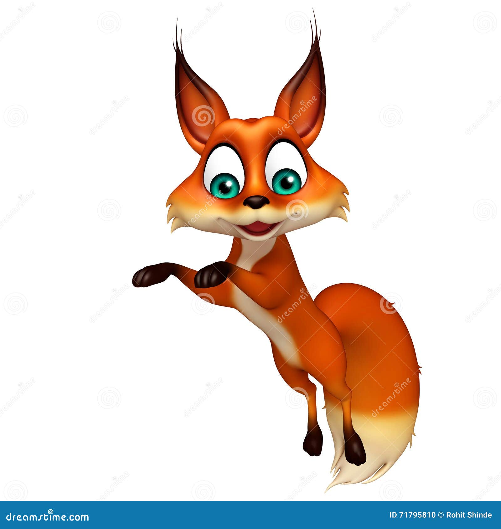 Fun Fox Funny Cartoon Character Stock Illustration - Illustration of ...