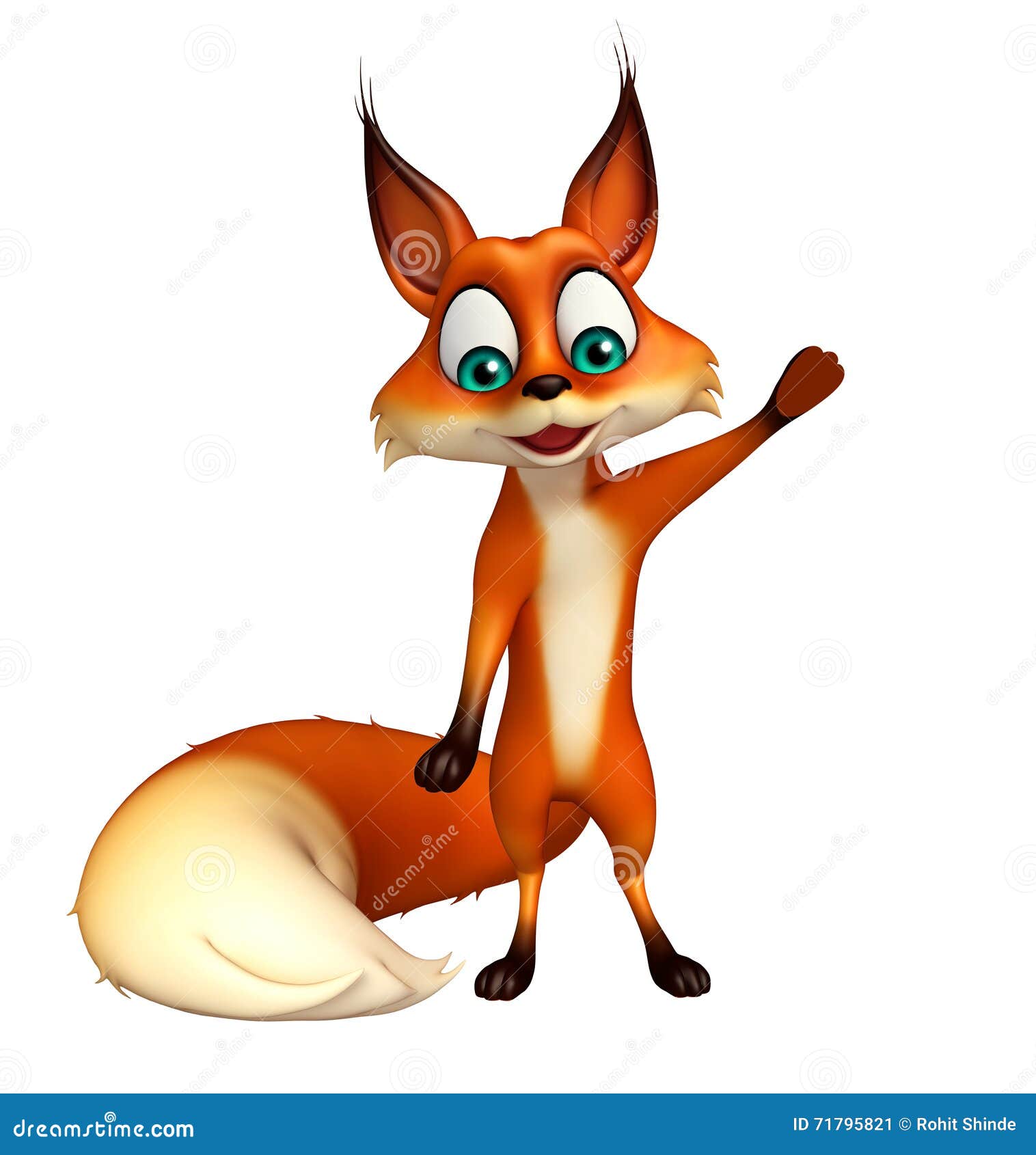 Fun Fox Funny Cartoon Character Stock Illustration - Illustration of ...