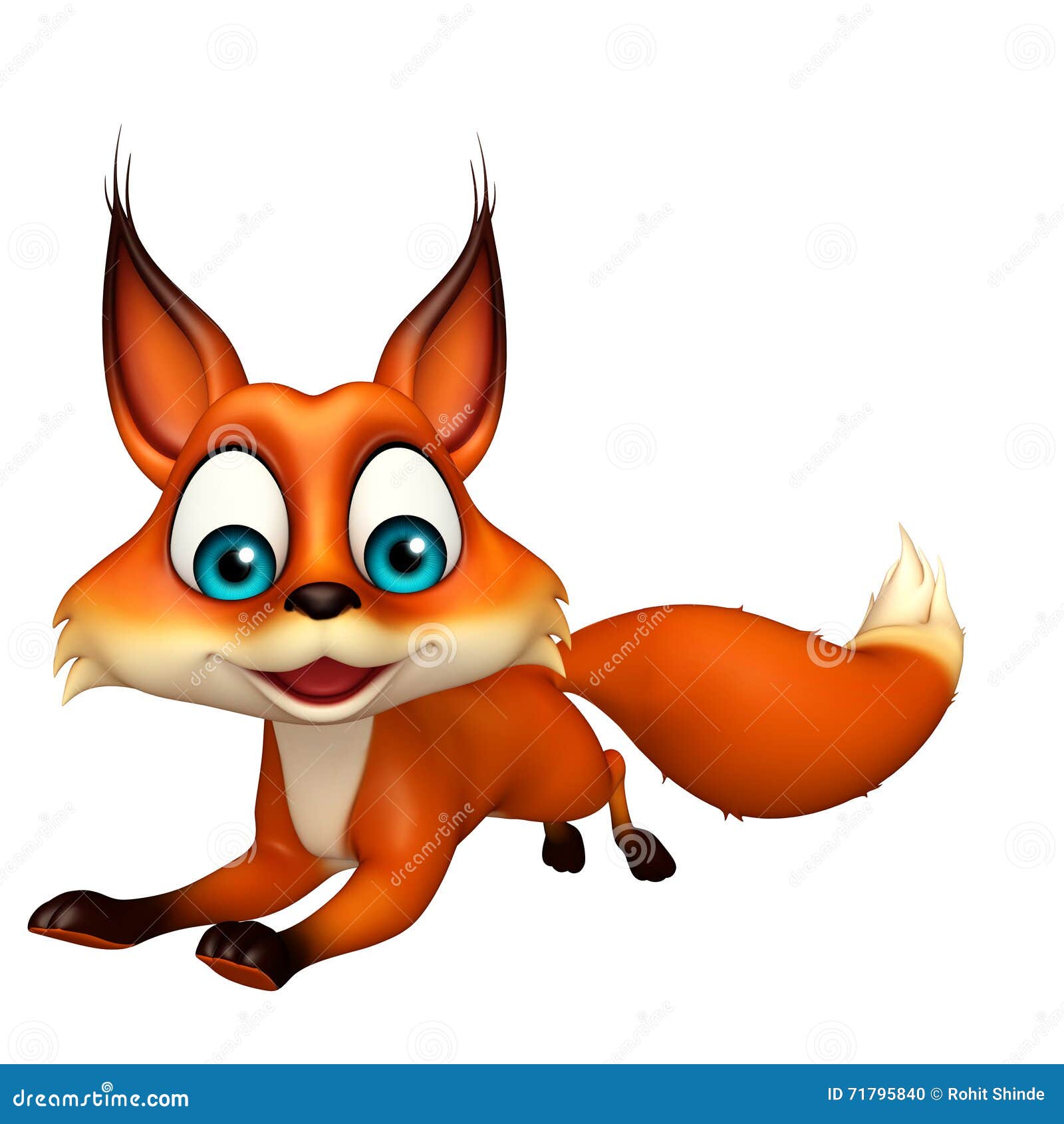Fun Fox Funny Cartoon Character Stock Illustration - Illustration of ...