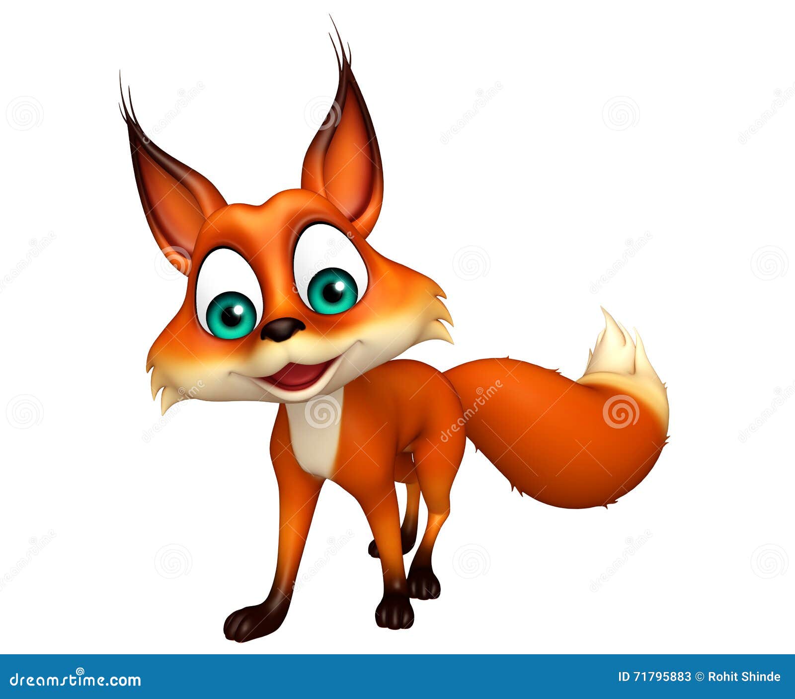 Fun Fox Funny Cartoon Character Stock Illustration - Illustration of ...
