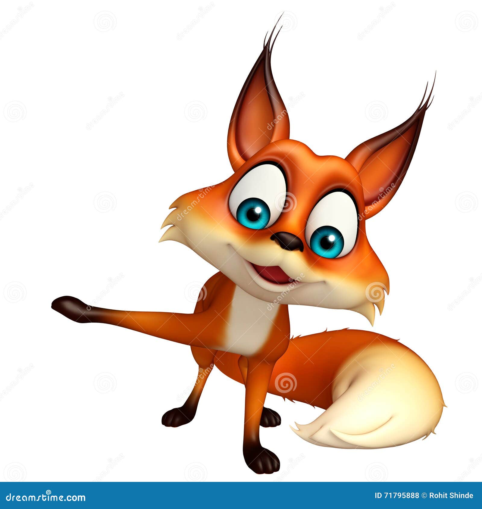 Fun Fox Funny Cartoon Character Stock Illustration - Illustration of ...