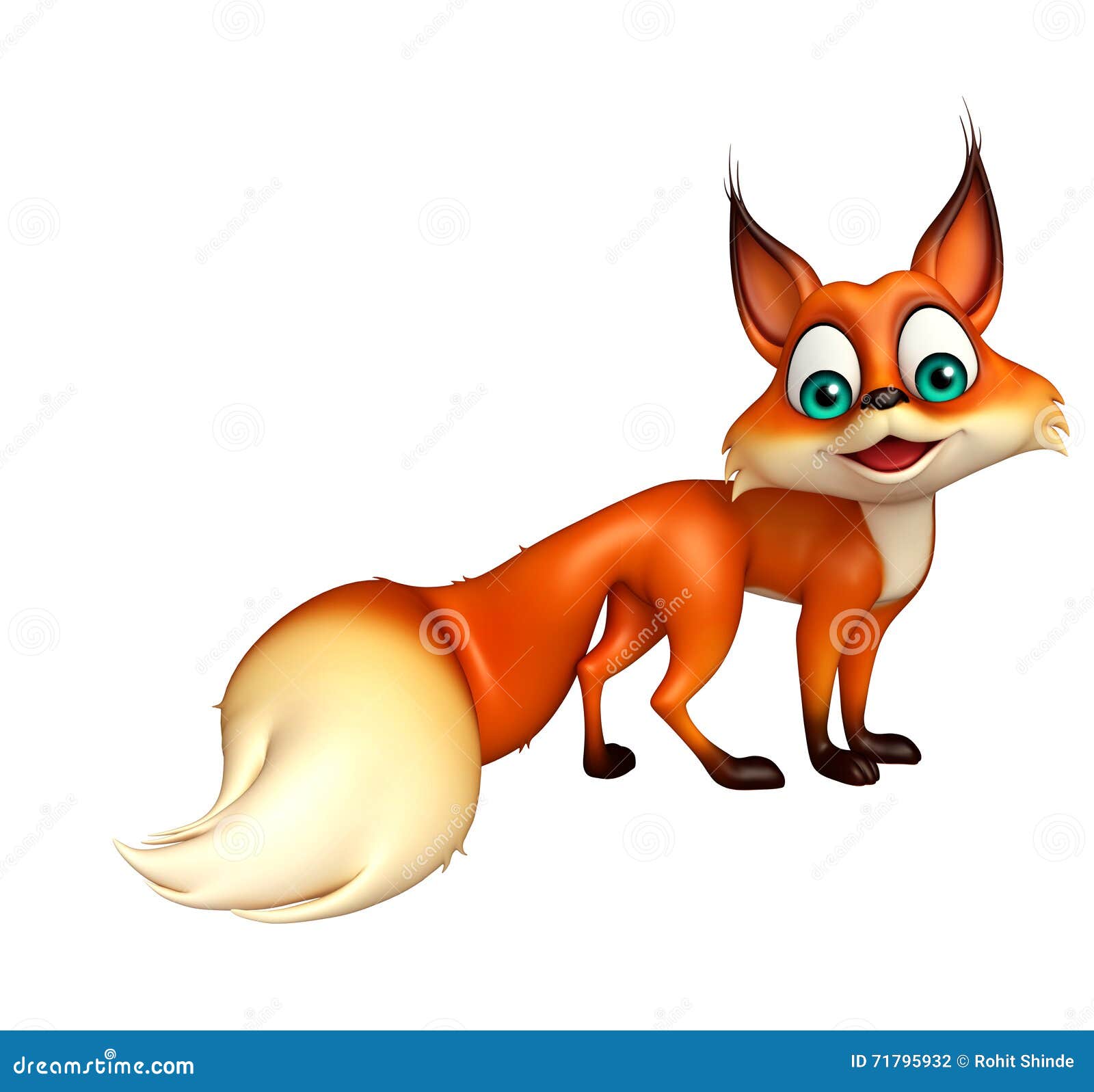 Fun Fox Funny Cartoon Character Stock Illustration - Illustration of ...