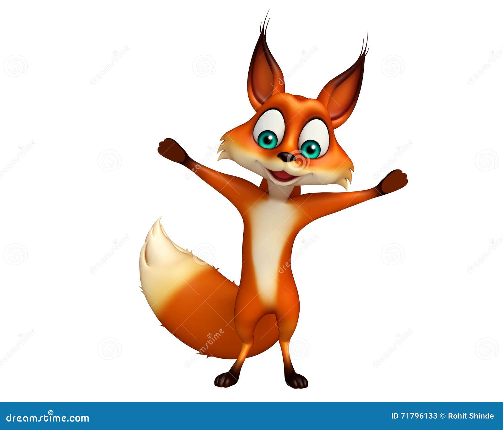 Fun Fox Funny Cartoon Character Stock Illustration - Illustration of ...
