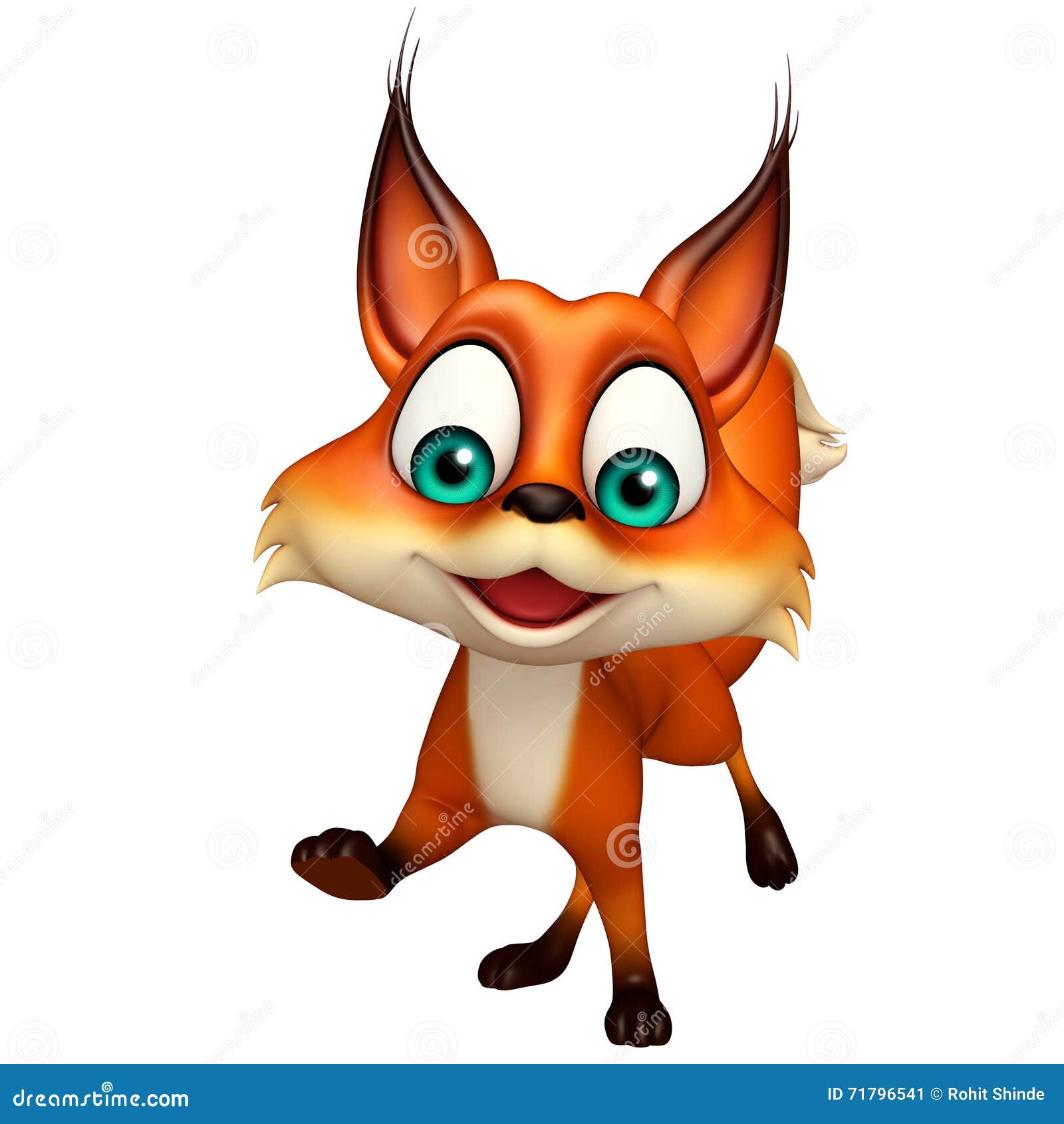 Fun Fox Funny Cartoon Character Stock Illustration - Illustration of ...