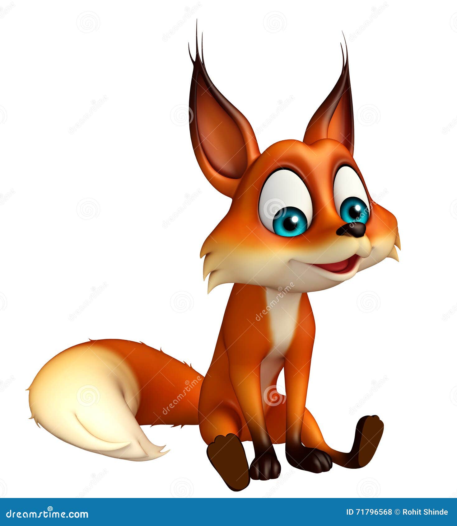 Fun Fox Funny Cartoon Character Stock Illustration - Illustration of ...