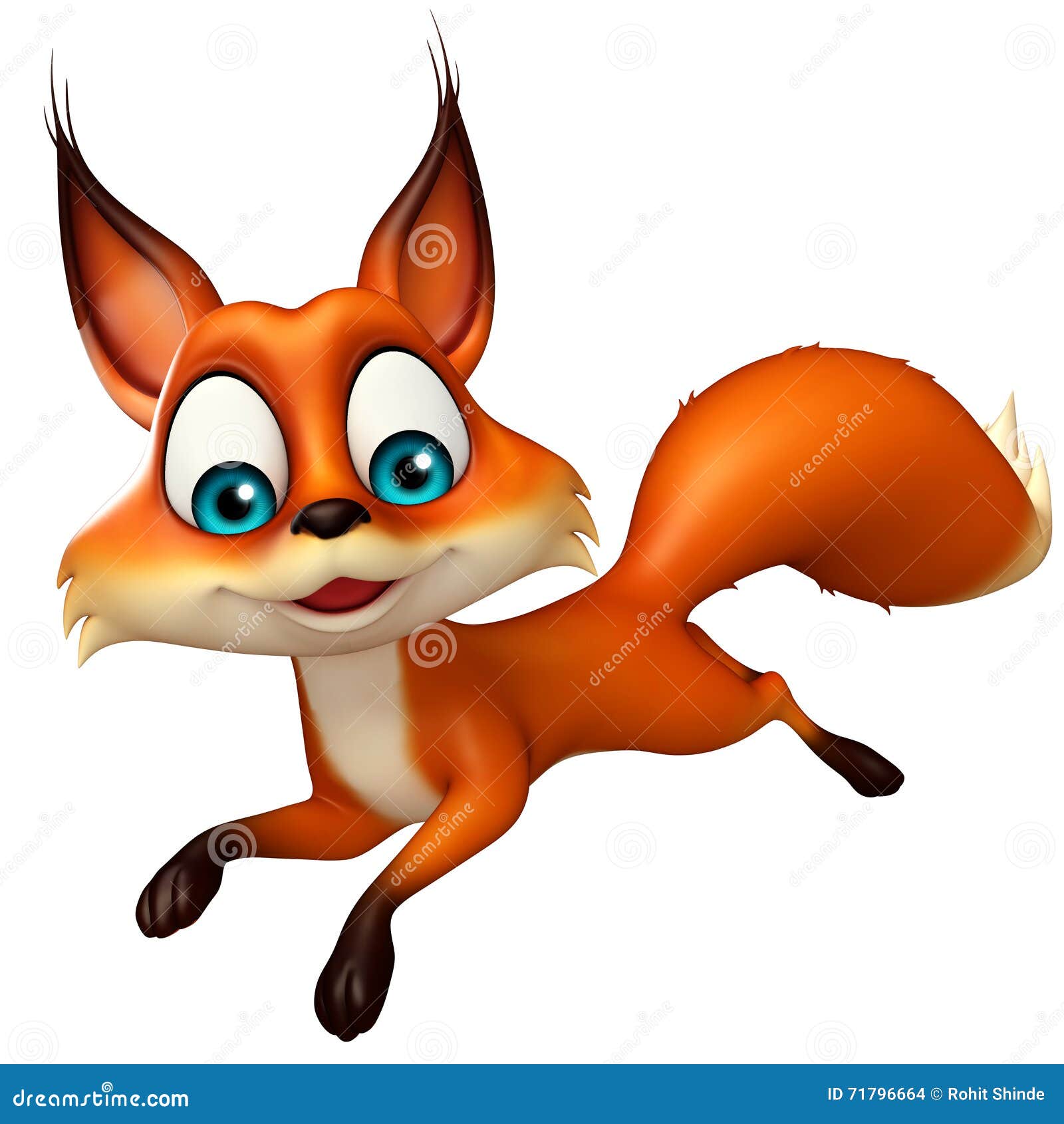 Fun Fox Funny Cartoon Character Stock Illustration - Illustration of ...