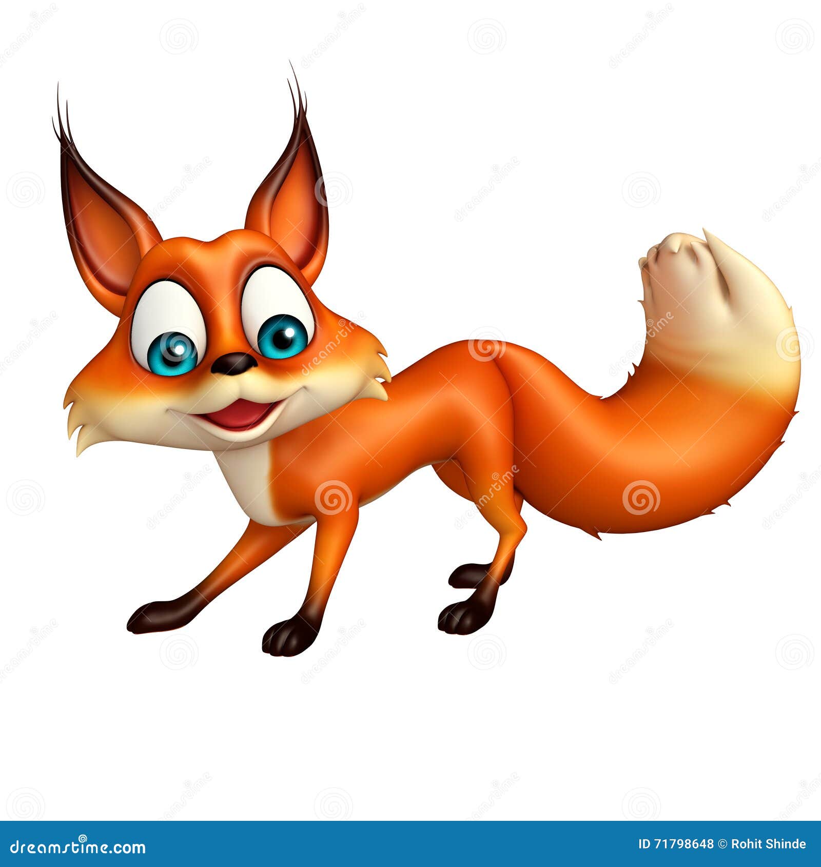 Fun Fox Funny Cartoon Character Stock Illustration - Illustration of ...