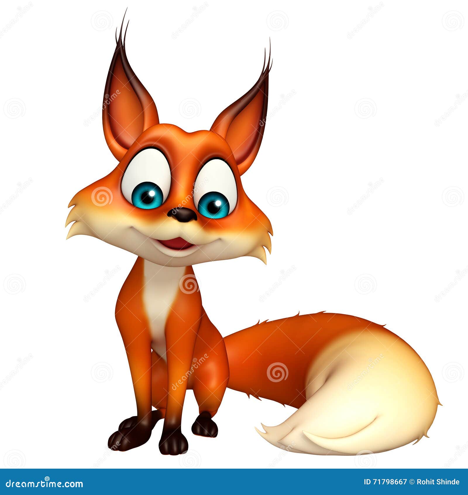 Fun Fox Funny Cartoon Character Stock Illustration - Illustration of ...
