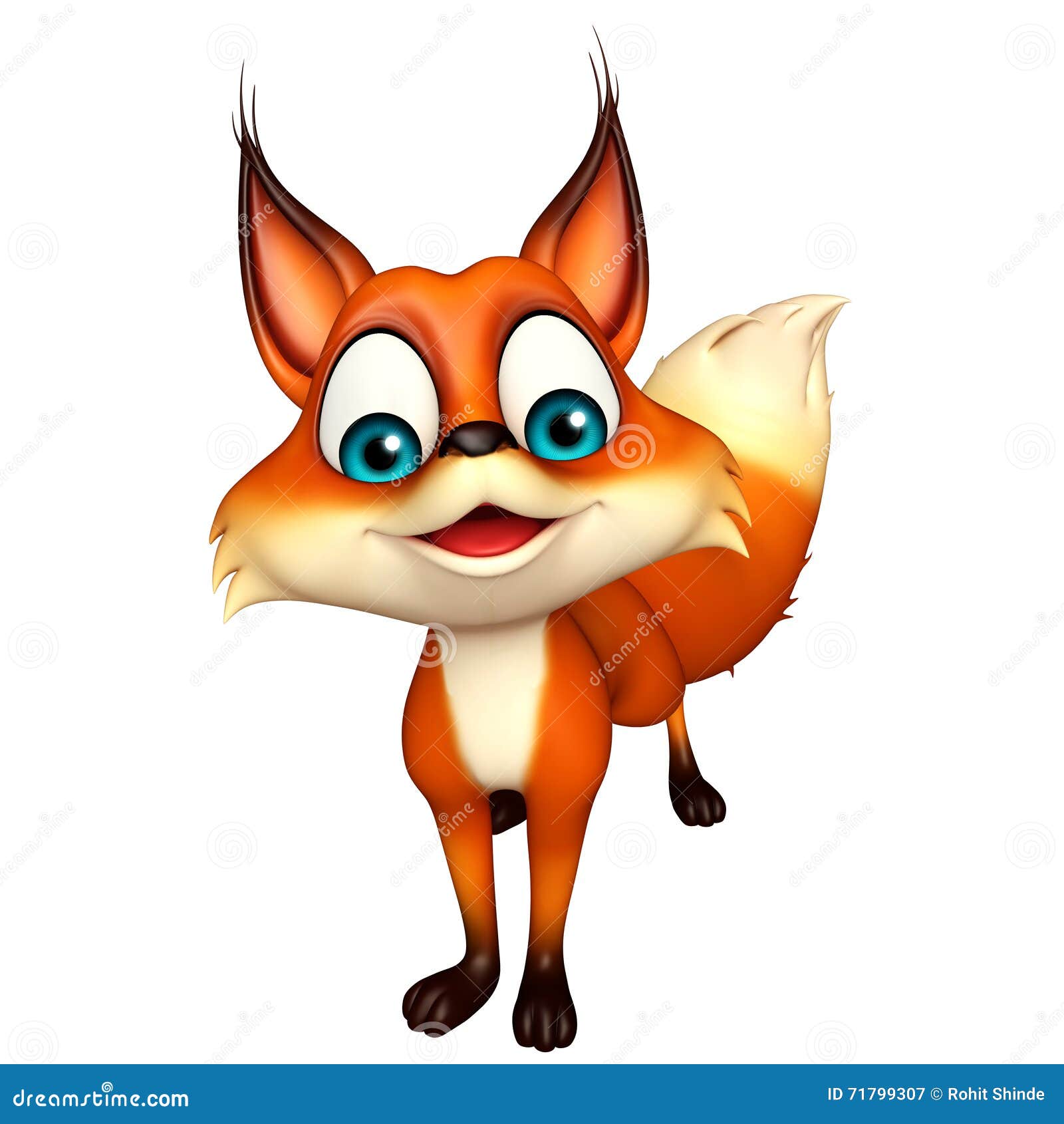 Fun Fox Funny Cartoon Character Stock Illustration - Illustration of ...