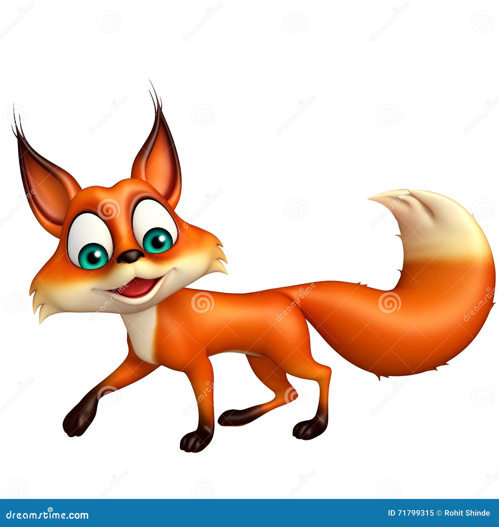 Fun Fox Funny Cartoon Character Stock Illustration - Illustration of ...