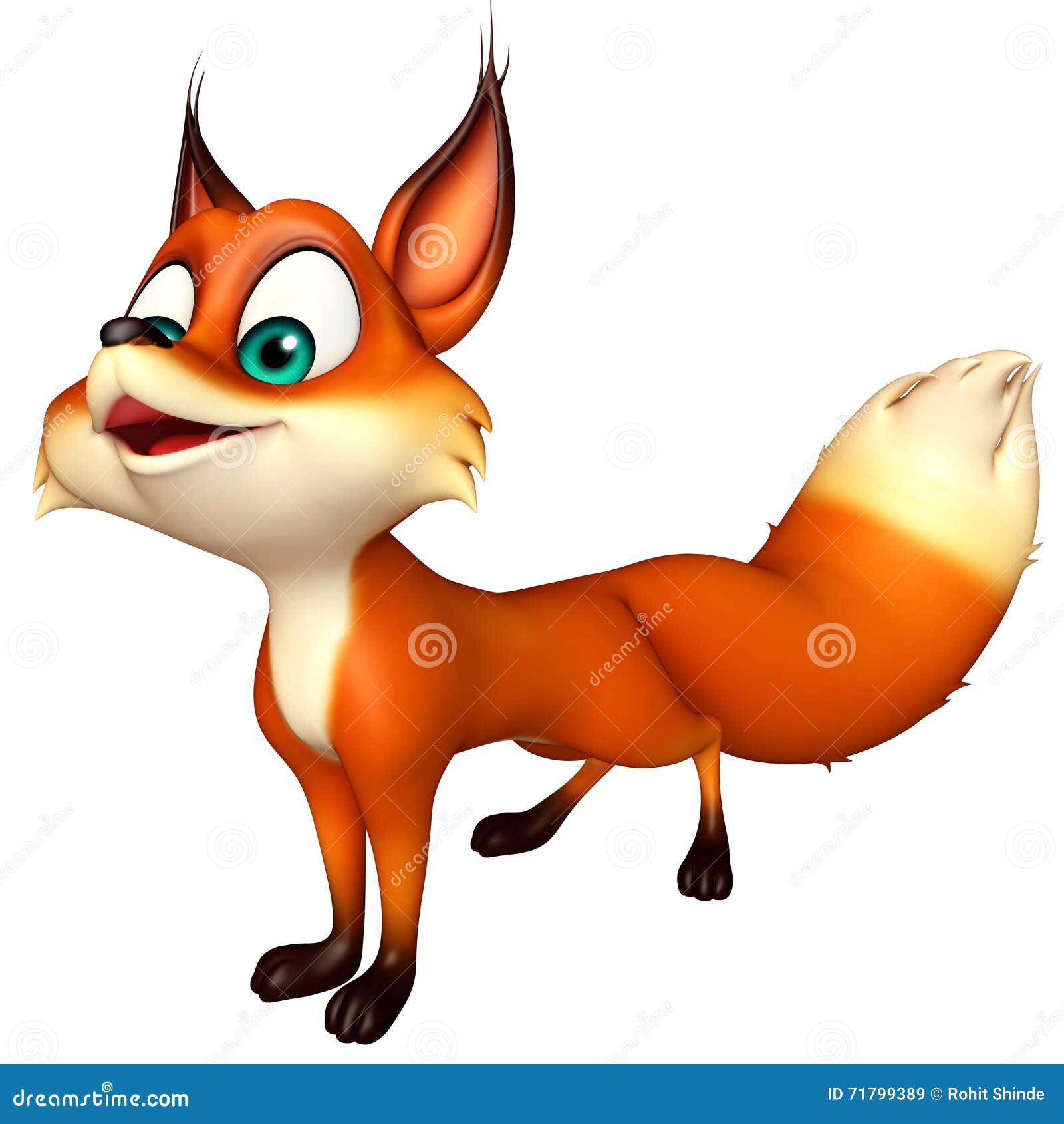 Fun Fox Funny Cartoon Character Stock Illustration - Illustration of ...