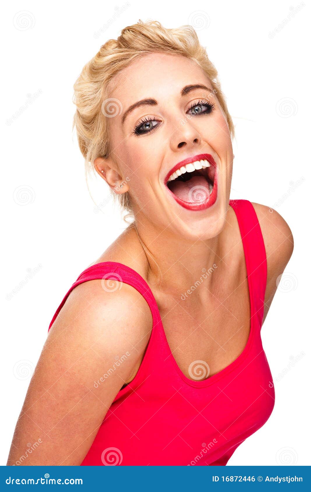 Fun and Free Woman Laughing and Smiling Stock Photo - Image of ...