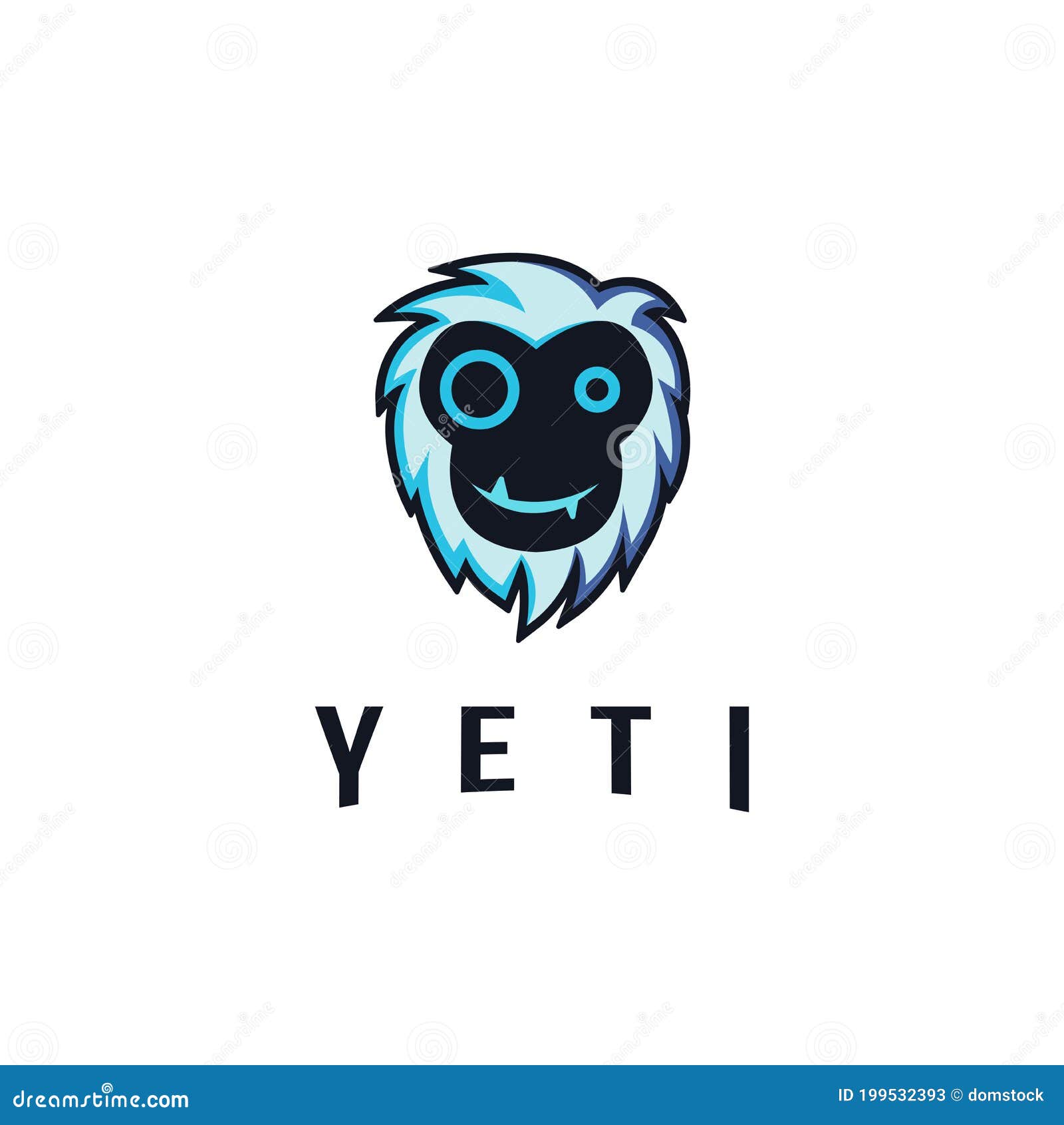 Fun Friendly Yeti Head Face Logo Vector Stock Vector - Illustration of ...