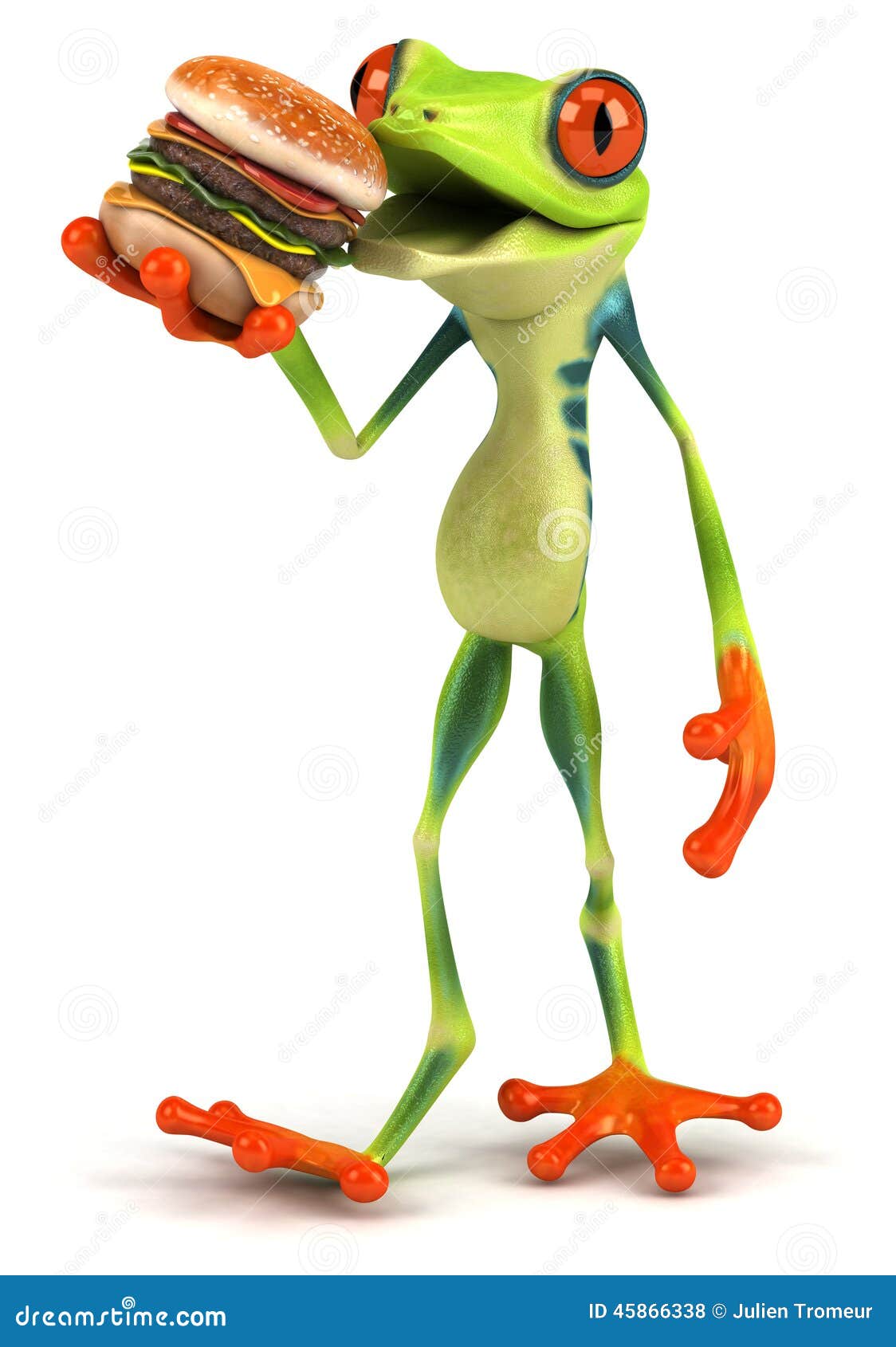 Fun frog stock illustration. Illustration of tropical - 45866338