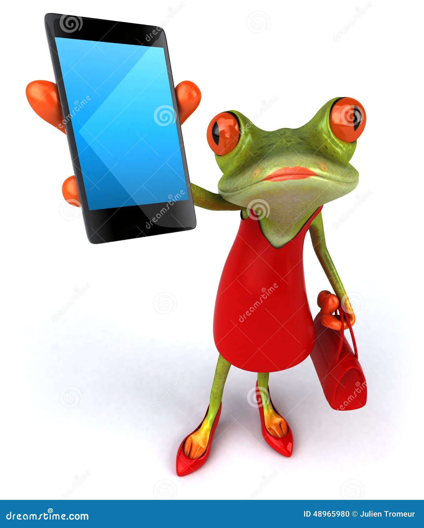 Fun frog stock illustration. Illustration of phone, stilettos - 48965980