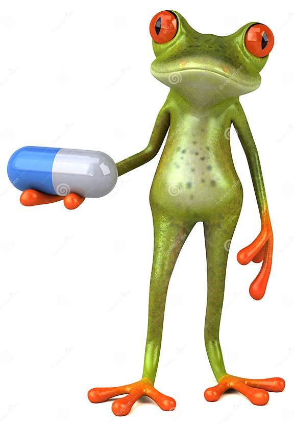 Fun frog stock illustration. Illustration of pill, slimy - 72642565