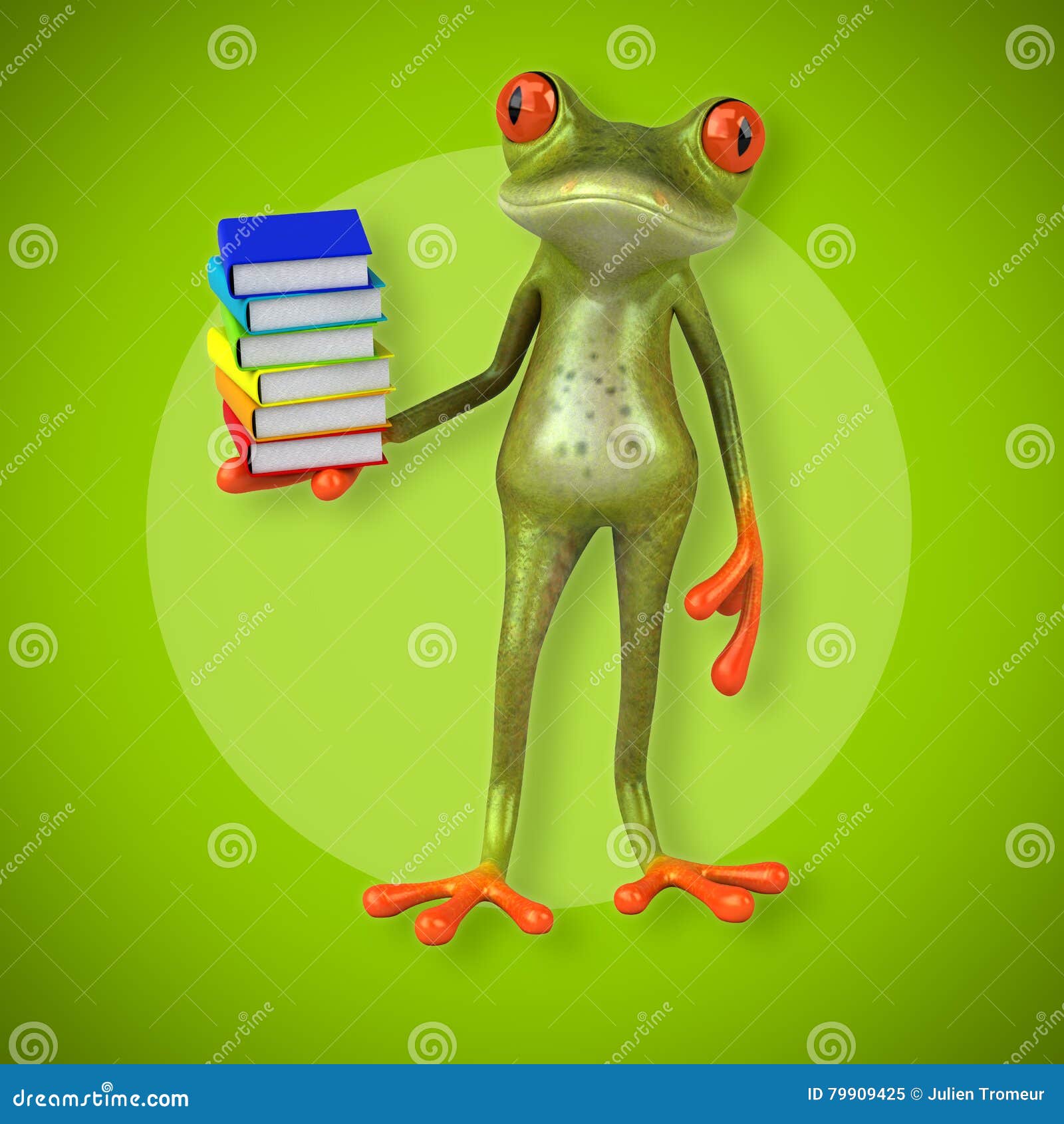 Fun frog stock illustration. Illustration of book, teach - 79909425