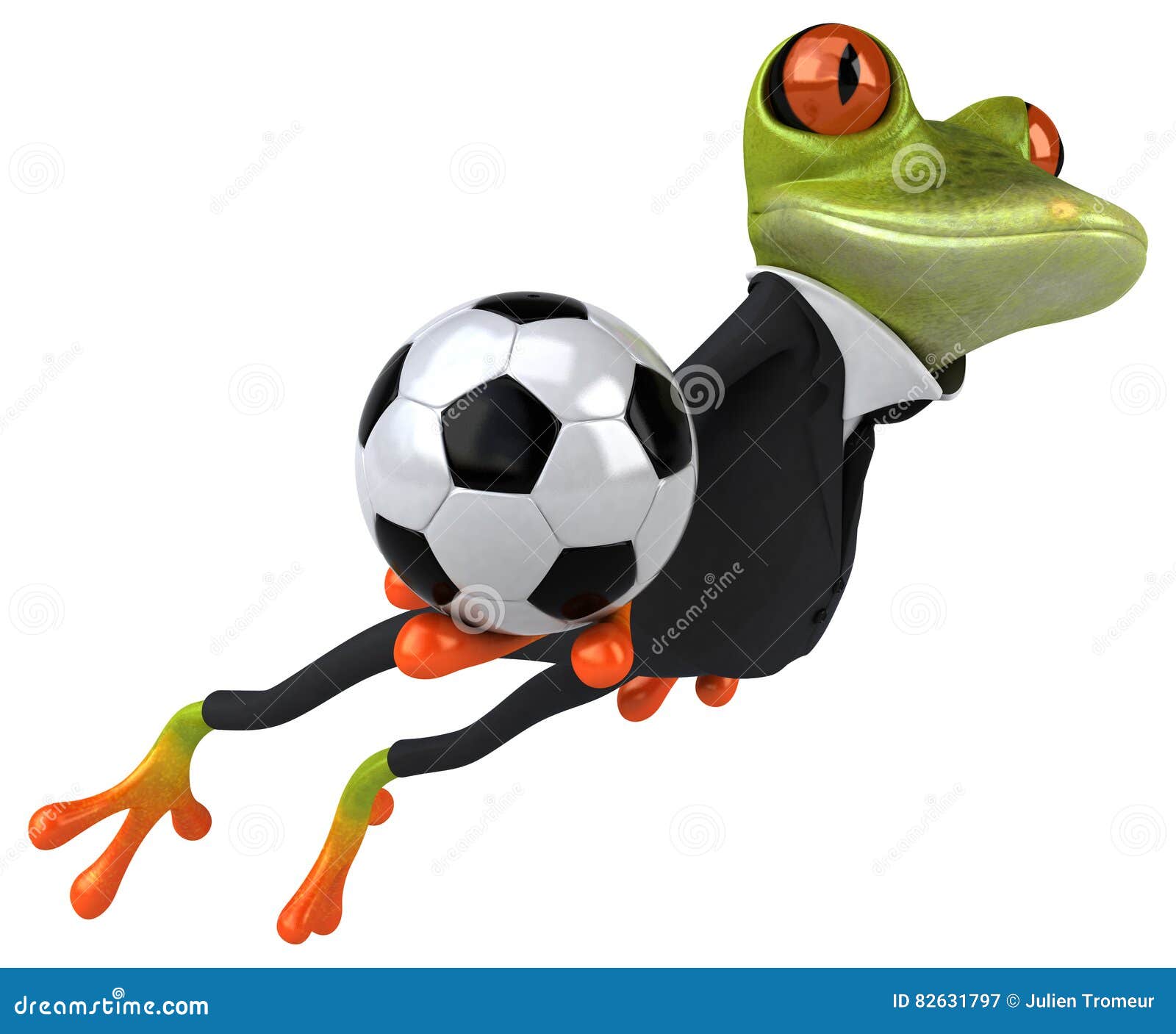 Fun frog stock illustration. Illustration of soccer, ecology - 82631797