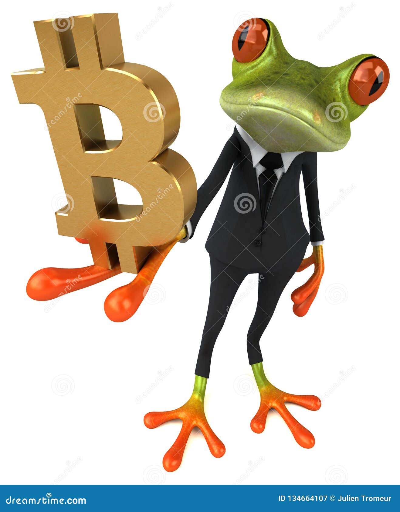 Fun frog - 3D Illustration stock illustration. Illustration of payment ...