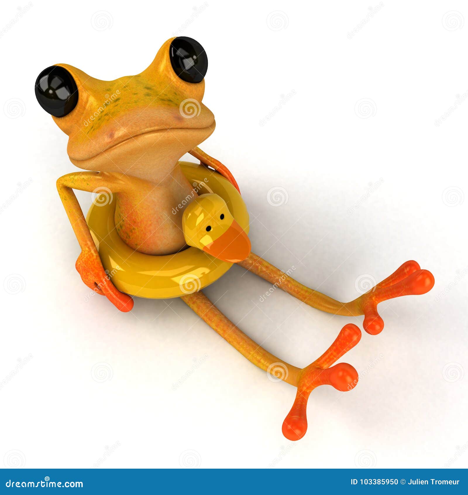 Fun frog - 3D Illustration stock illustration. Illustration of wildlife ...