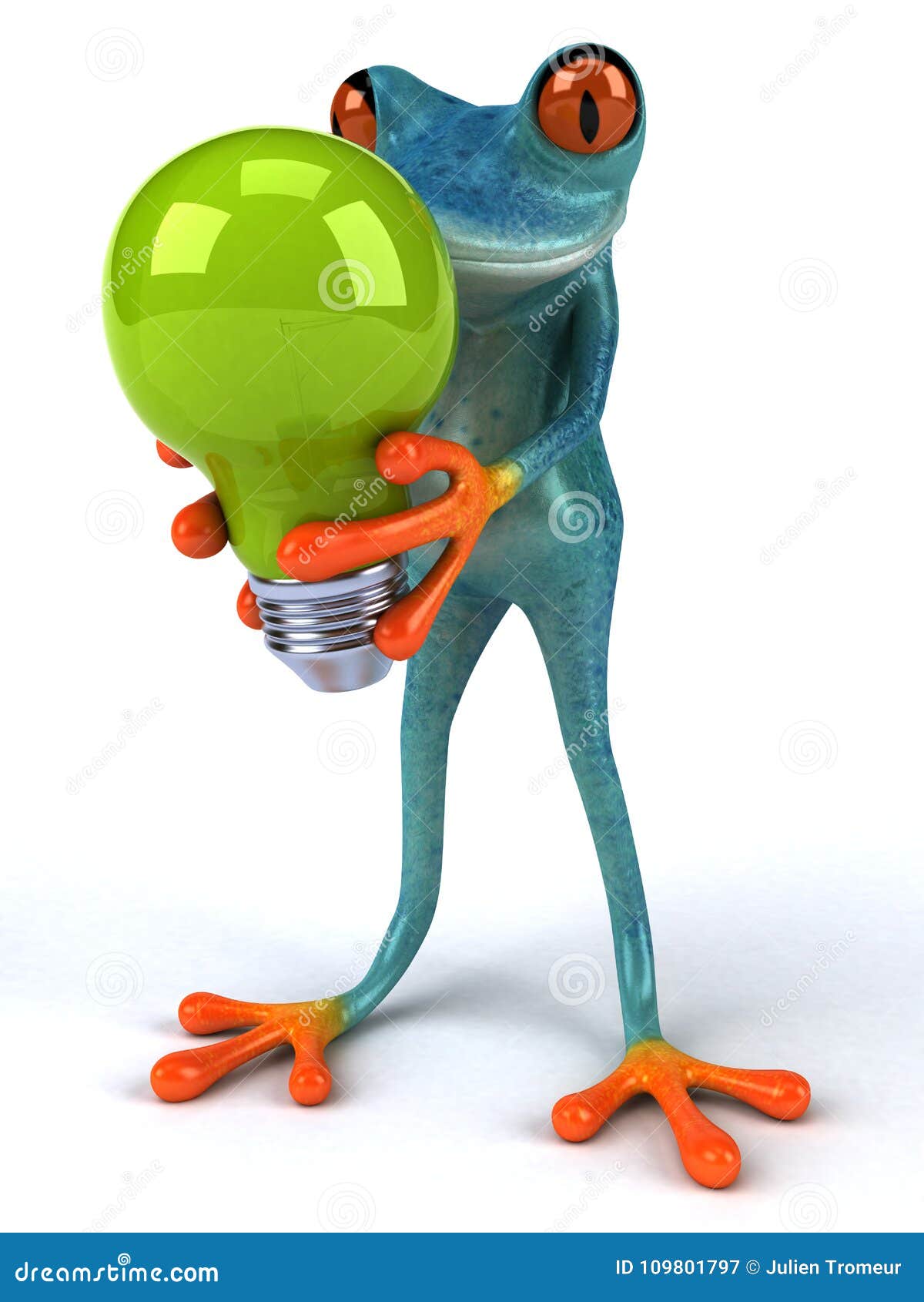 Fun frog - 3D Illustration stock illustration. Illustration of ...