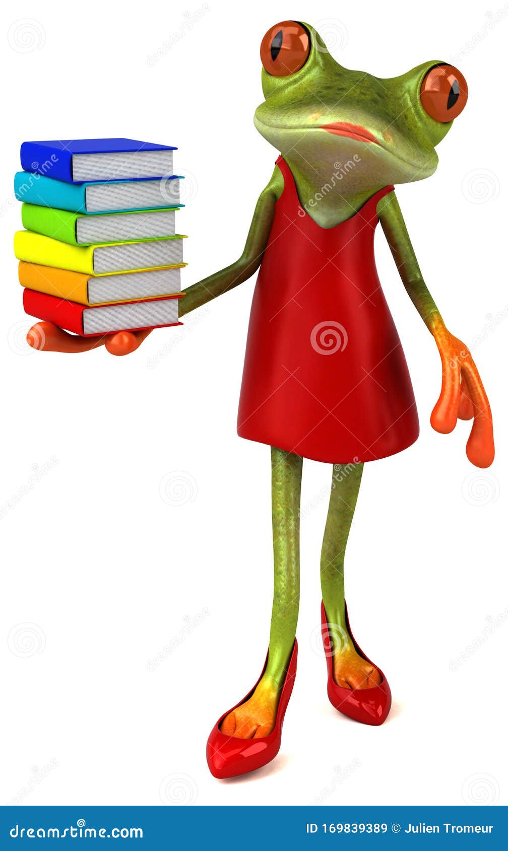 Fun frog - 3D Illustration stock illustration. Illustration of learn ...