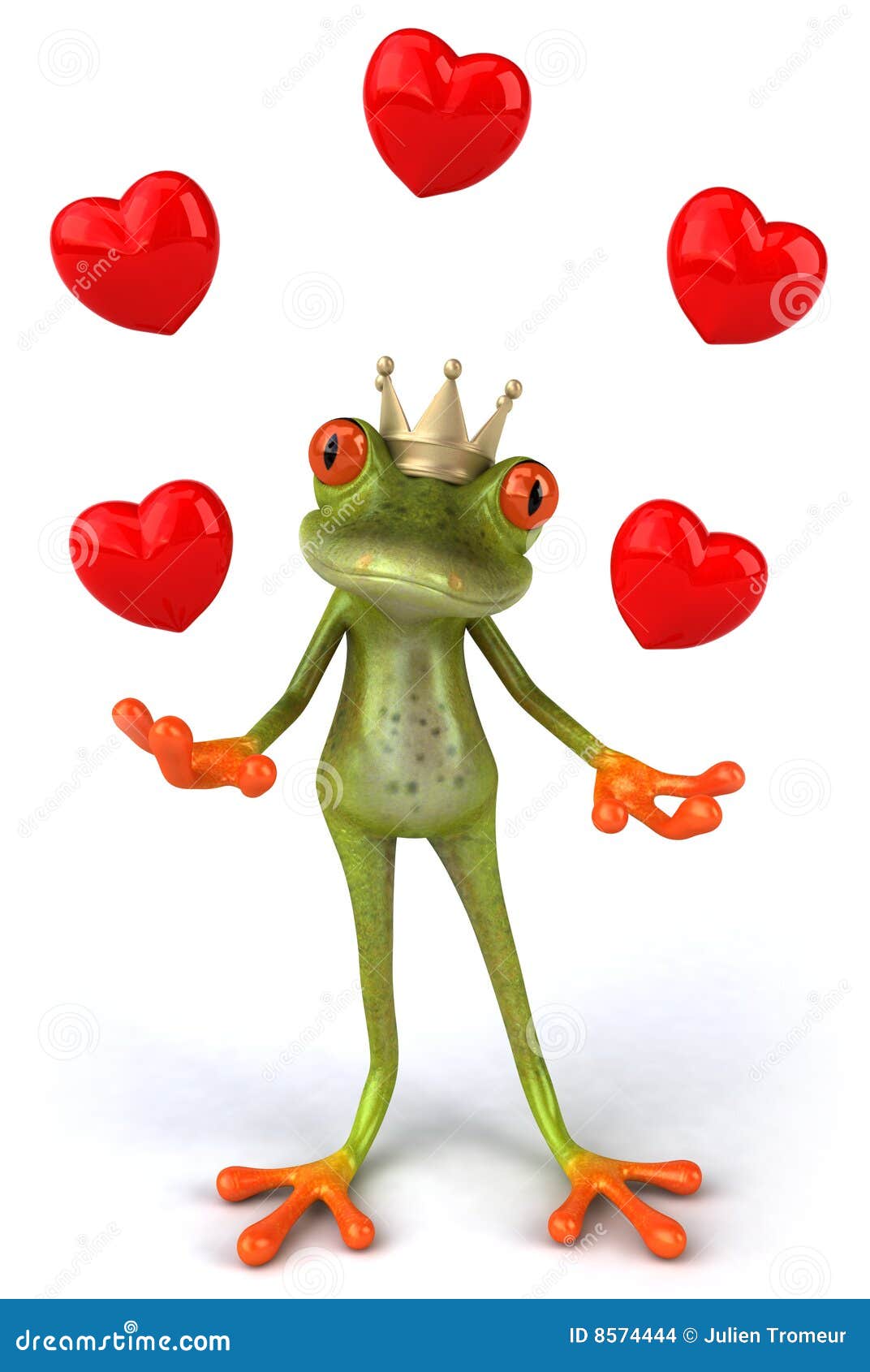 Fun frog with love stock illustration. Illustration of tropics - 8574444