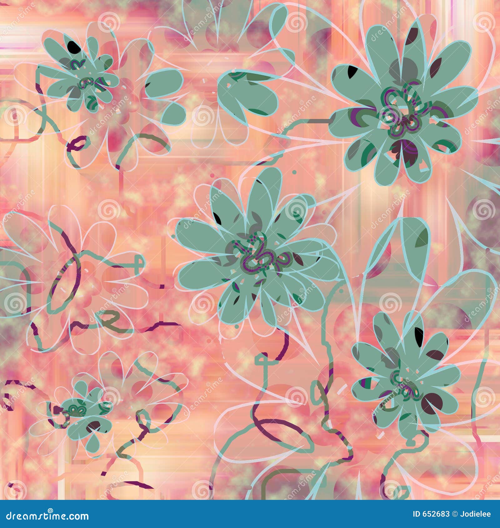 Fun and Funky Floral Background Stock Illustration - Illustration of ...