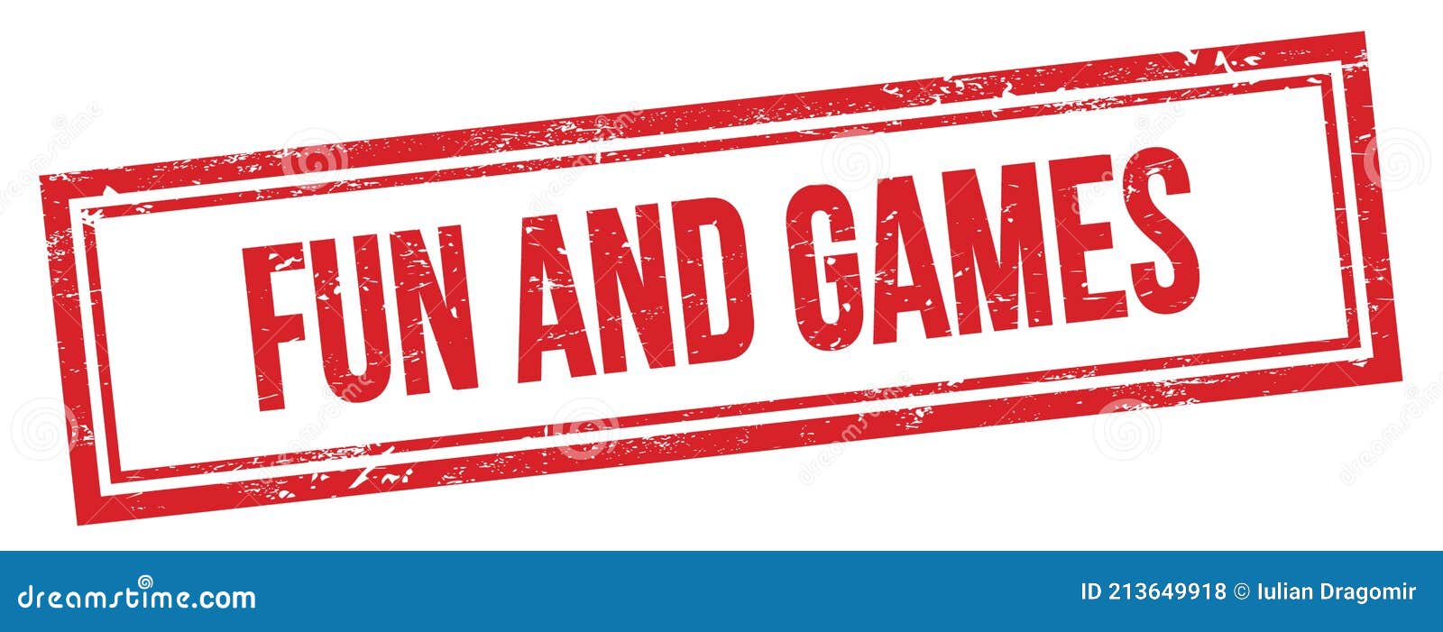 FUN and GAMES Text on Red Grungy Vintage Stamp Stock Illustration ...