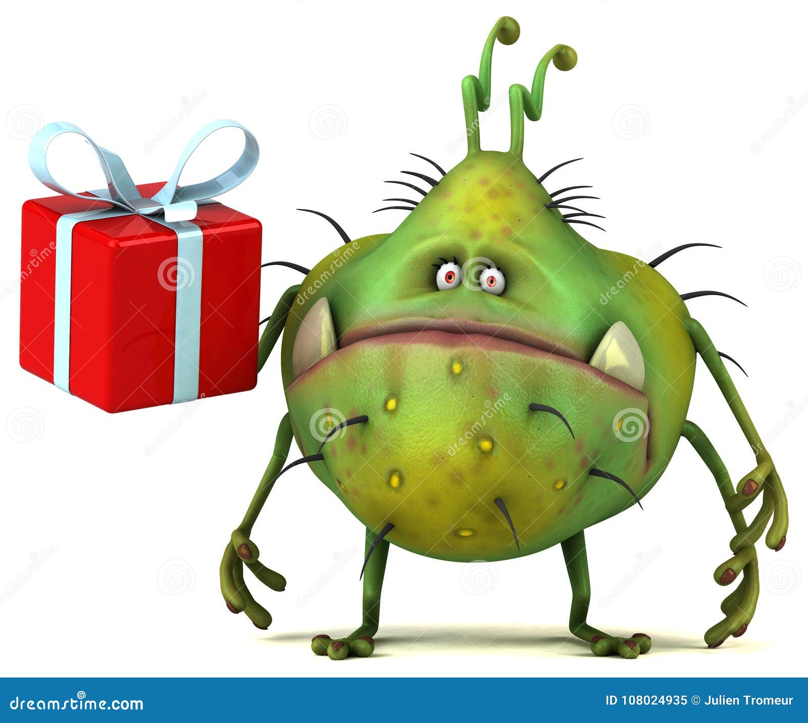 Fun germ - 3D Illustration stock illustration. Illustration of ...