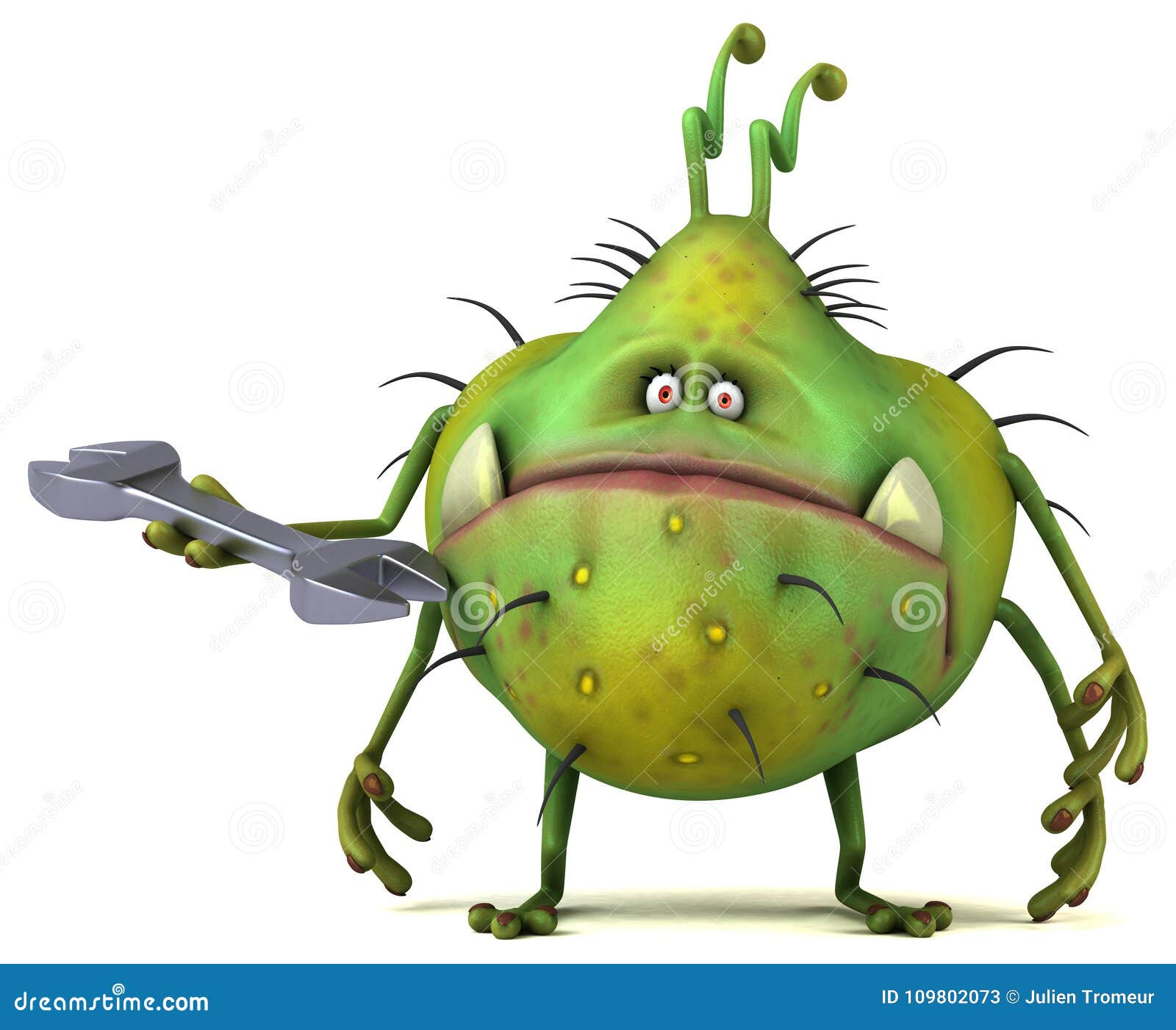 Fun germ - 3D Illustration stock illustration. Illustration of ...