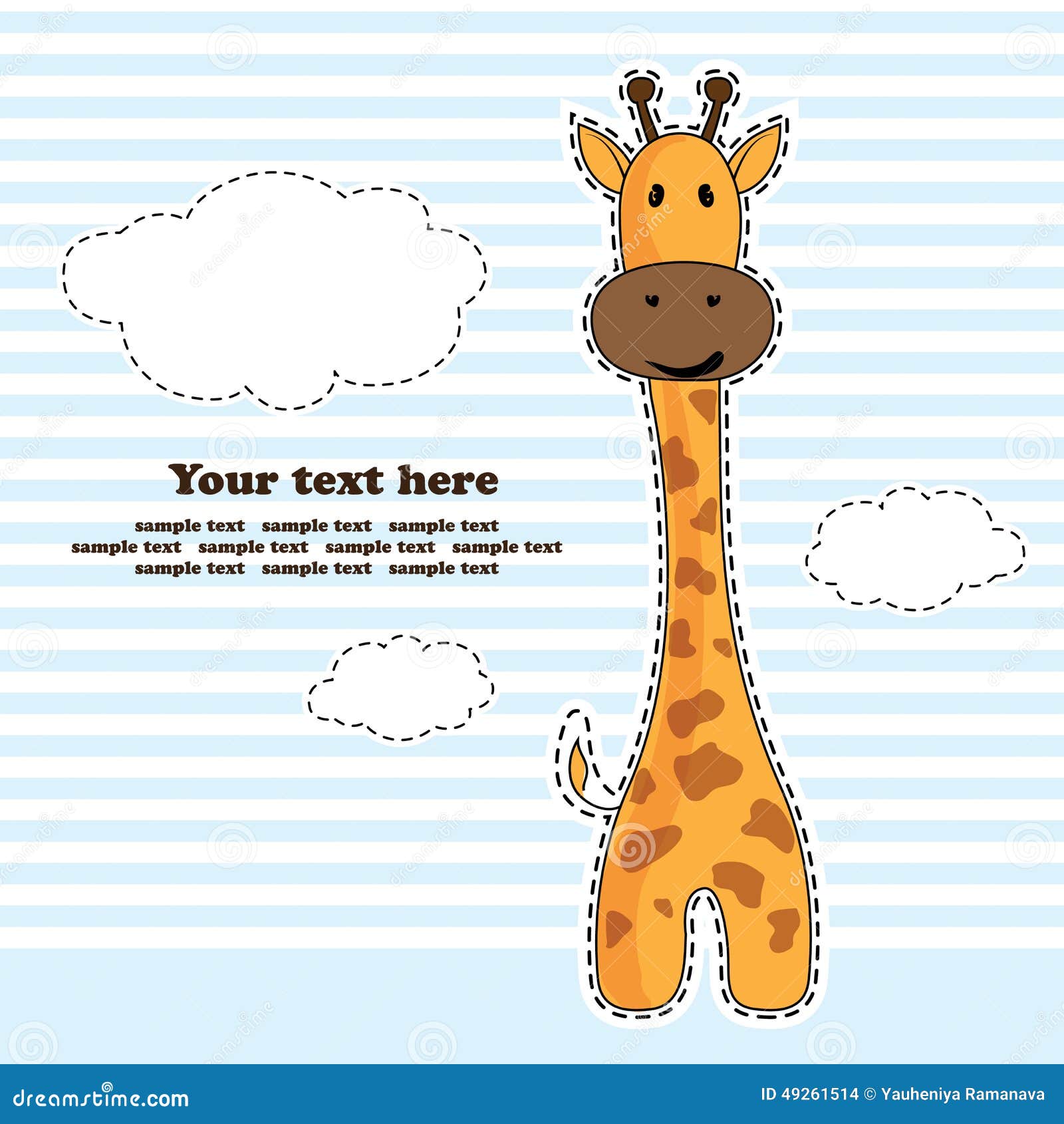 Fun Giraffe, Greeting Card, Vector Stock Vector - Illustration of ...