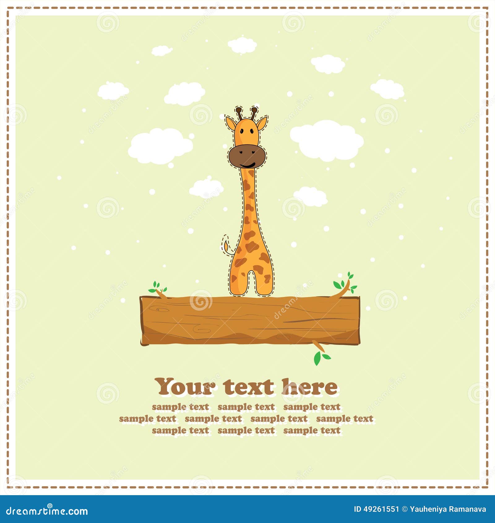 Fun Giraffe, Greeting Card, Vector Stock Vector - Illustration of ...
