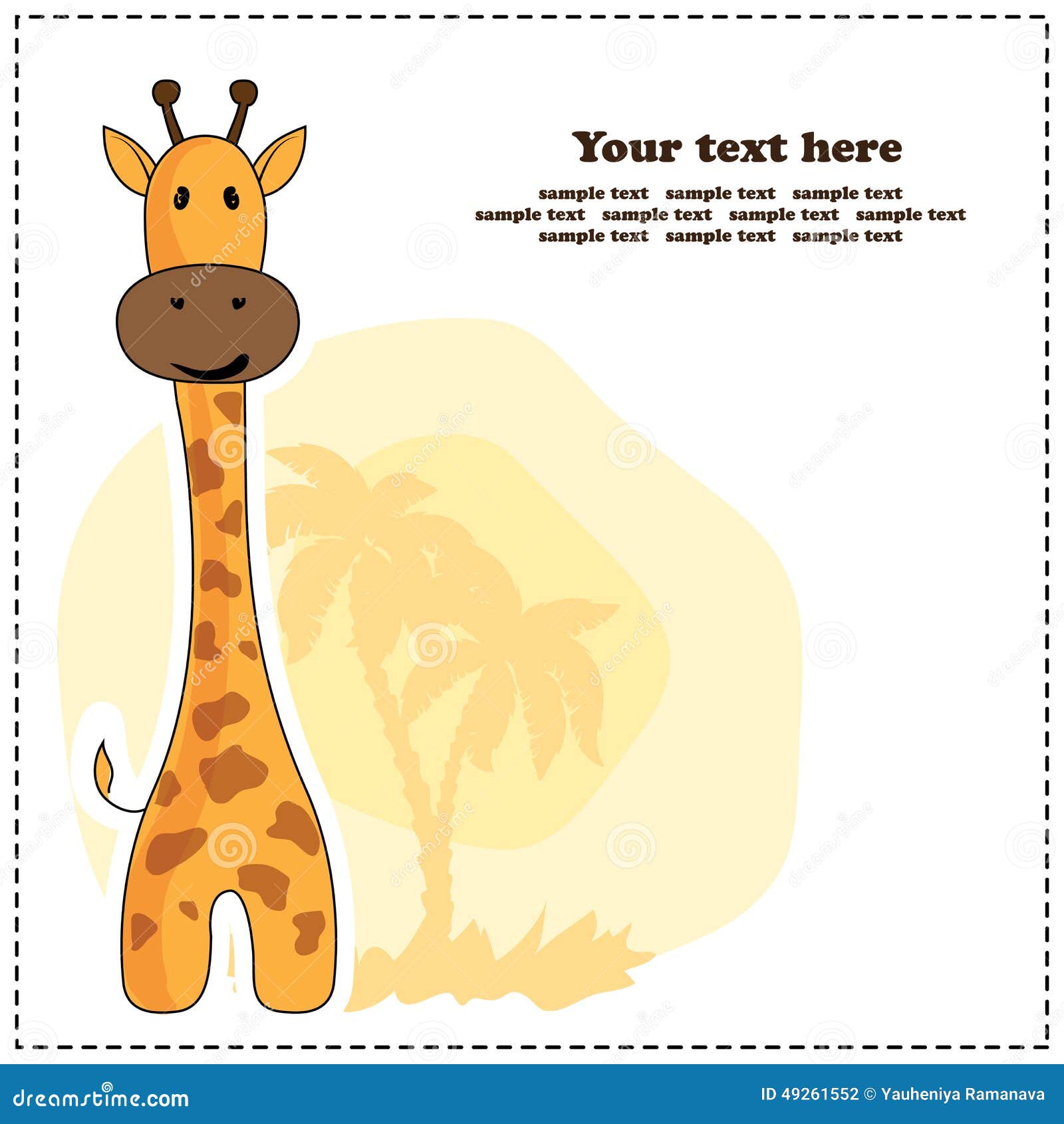 Fun Giraffe, Greeting Card, Vector Stock Vector - Illustration of baby ...