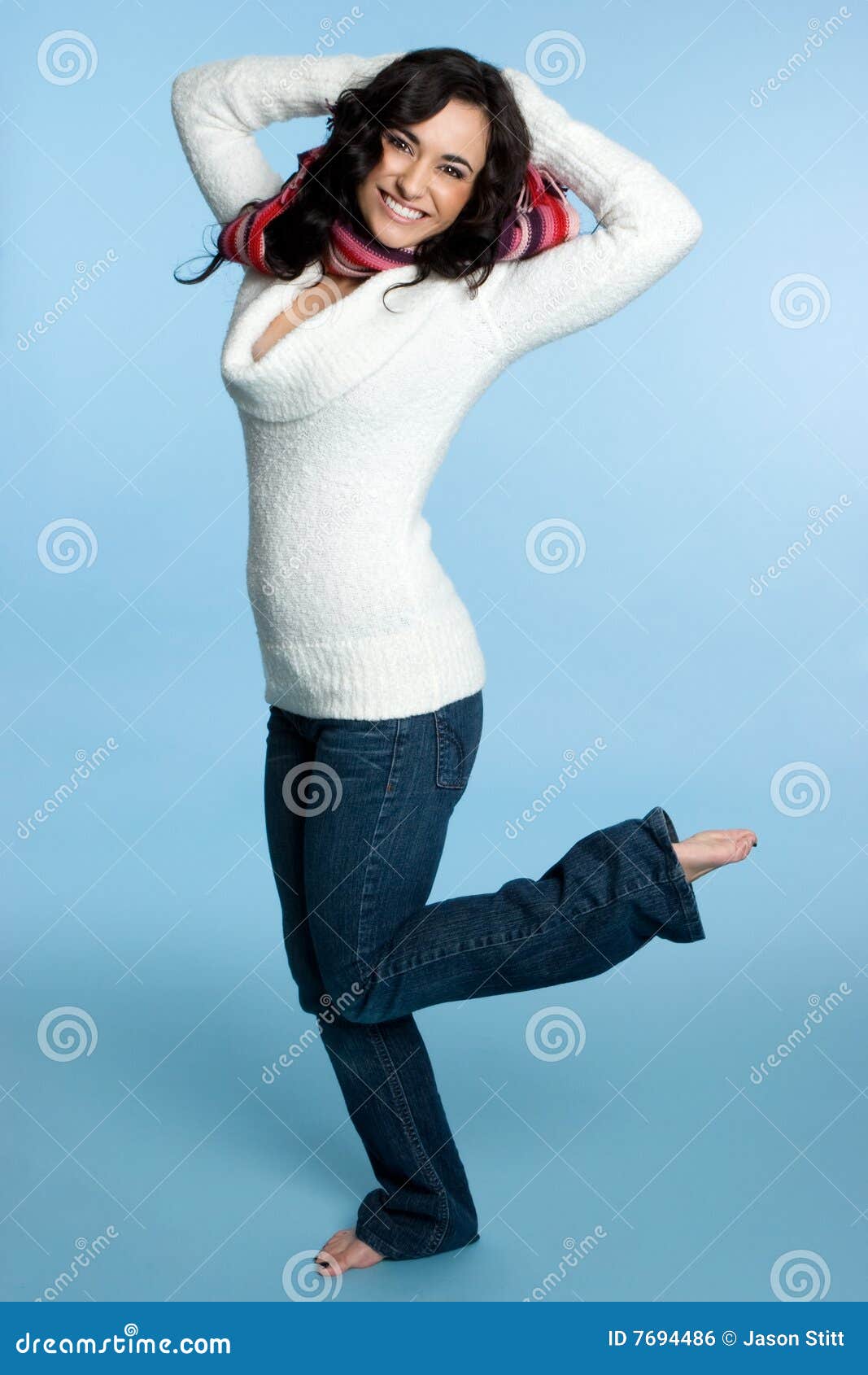 Fun Girl stock photo. Image of cute, person, girl, blue - 7694486