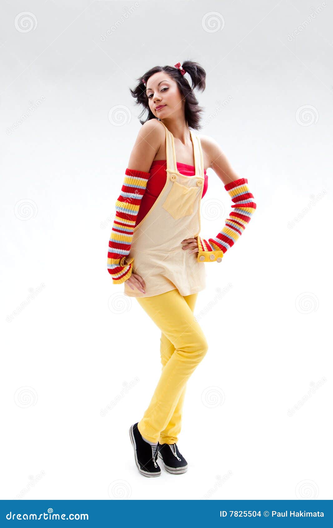 Fun girl standing stock photo. Image of blue, playful - 7825504
