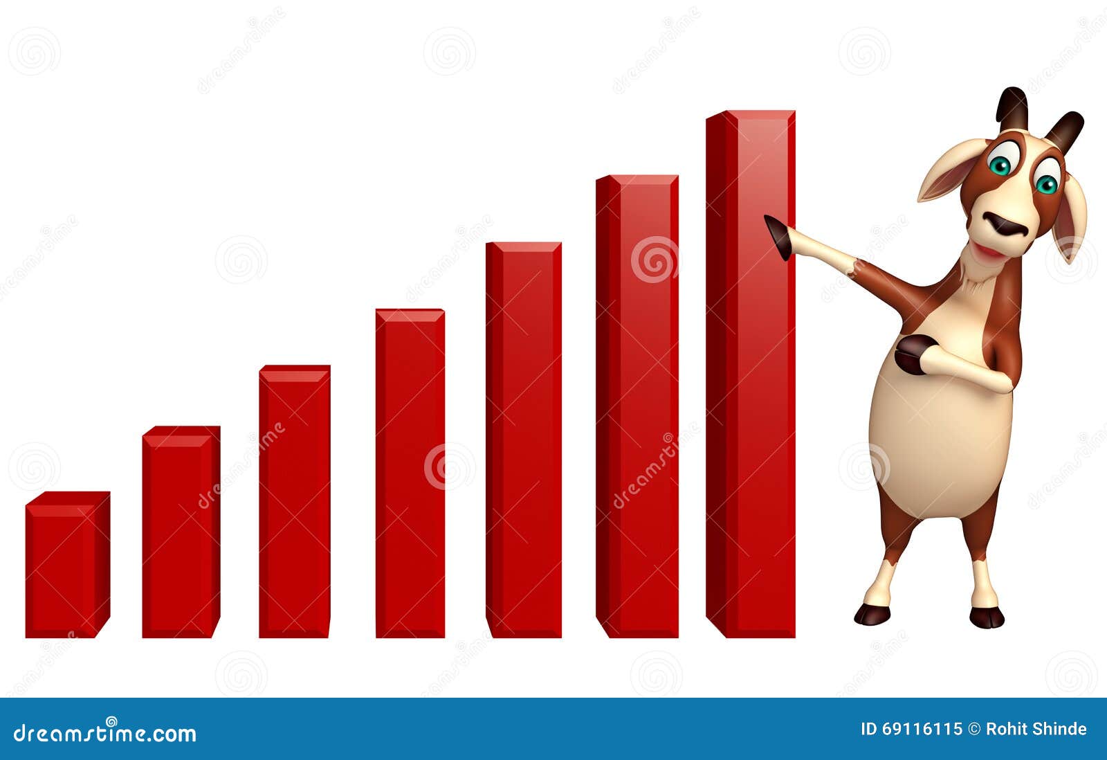 Fun Goat Cartoon Character with Clock Stock Illustration - Illustration ...