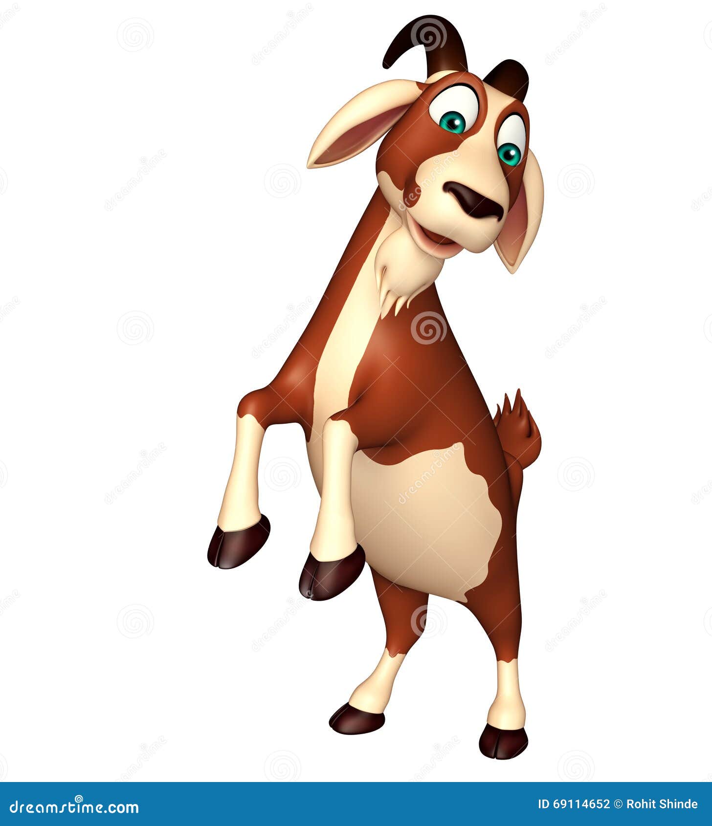 Fun Goat Funny Cartoon Character Stock Illustration - Illustration of ...