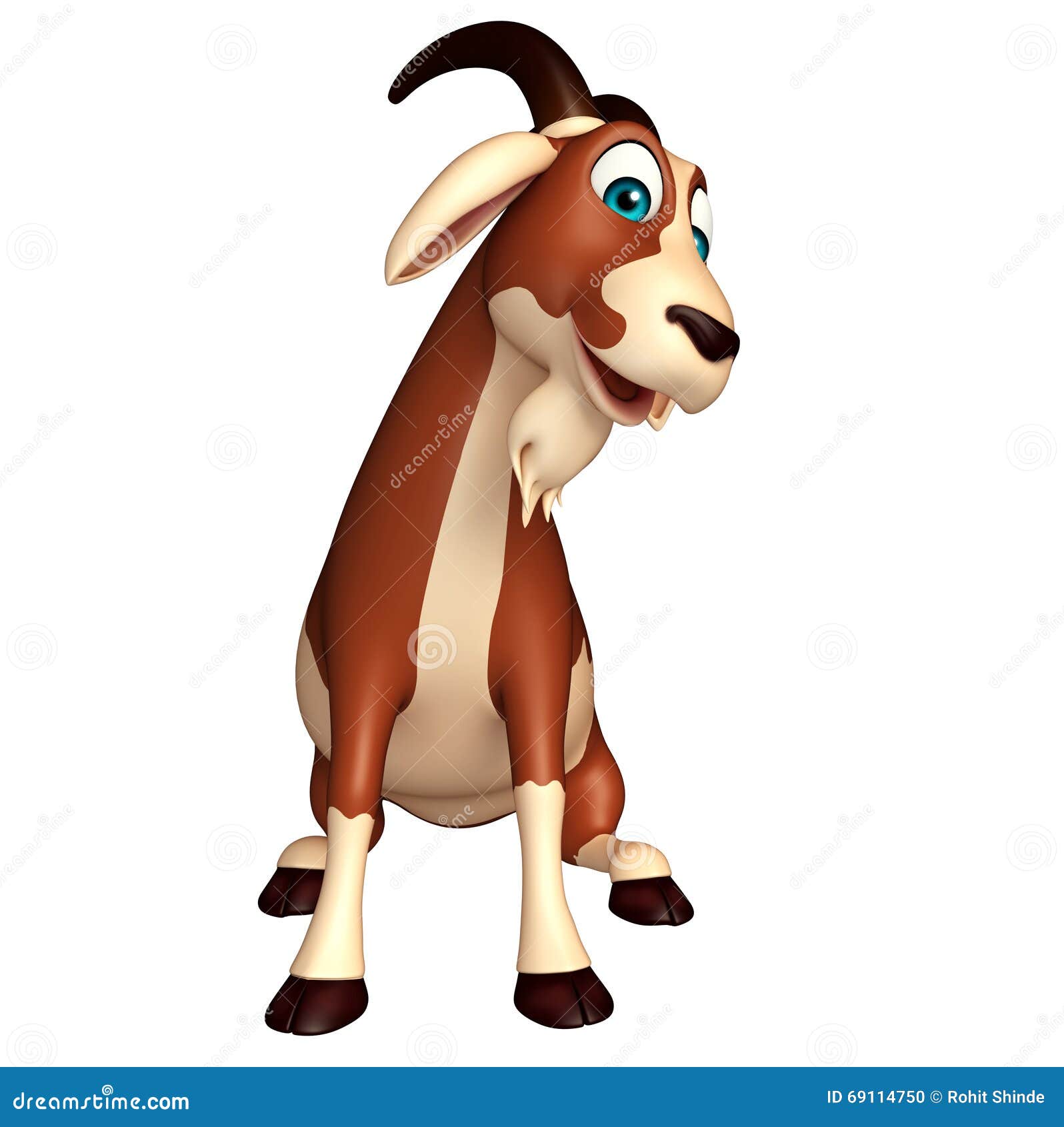 Fun Goat Funny Cartoon Character Stock Illustration - Illustration of ...