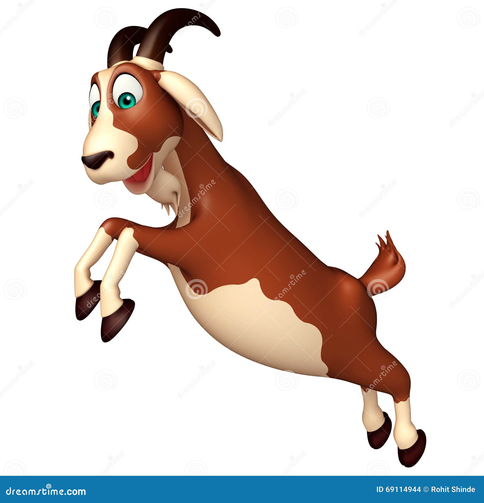 Fun Goat Funny Cartoon Character Stock Illustration - Illustration of ...