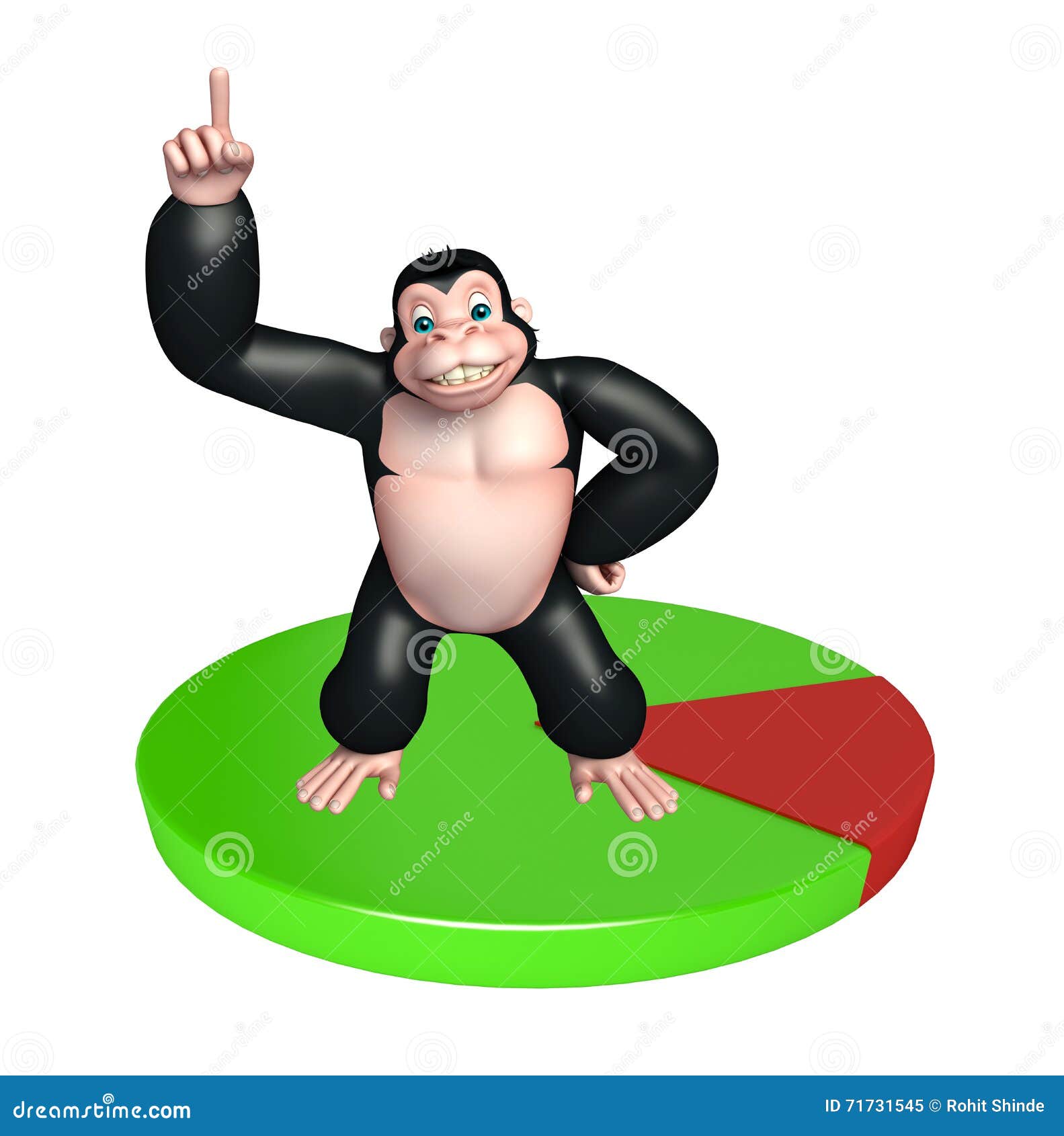 Fun Gorilla Cartoon Character with Circle Sign Stock Illustration ...