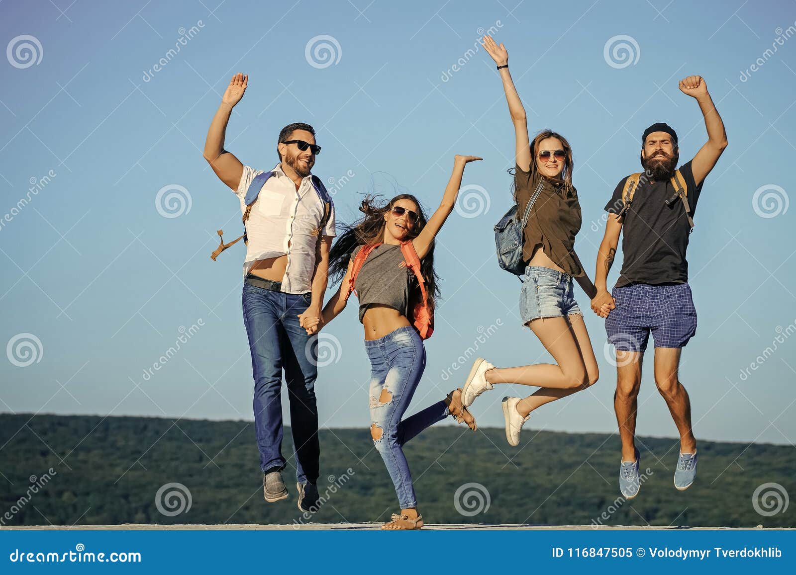 Fun Group of Young People Jumping Stock Image - Image of women, group ...