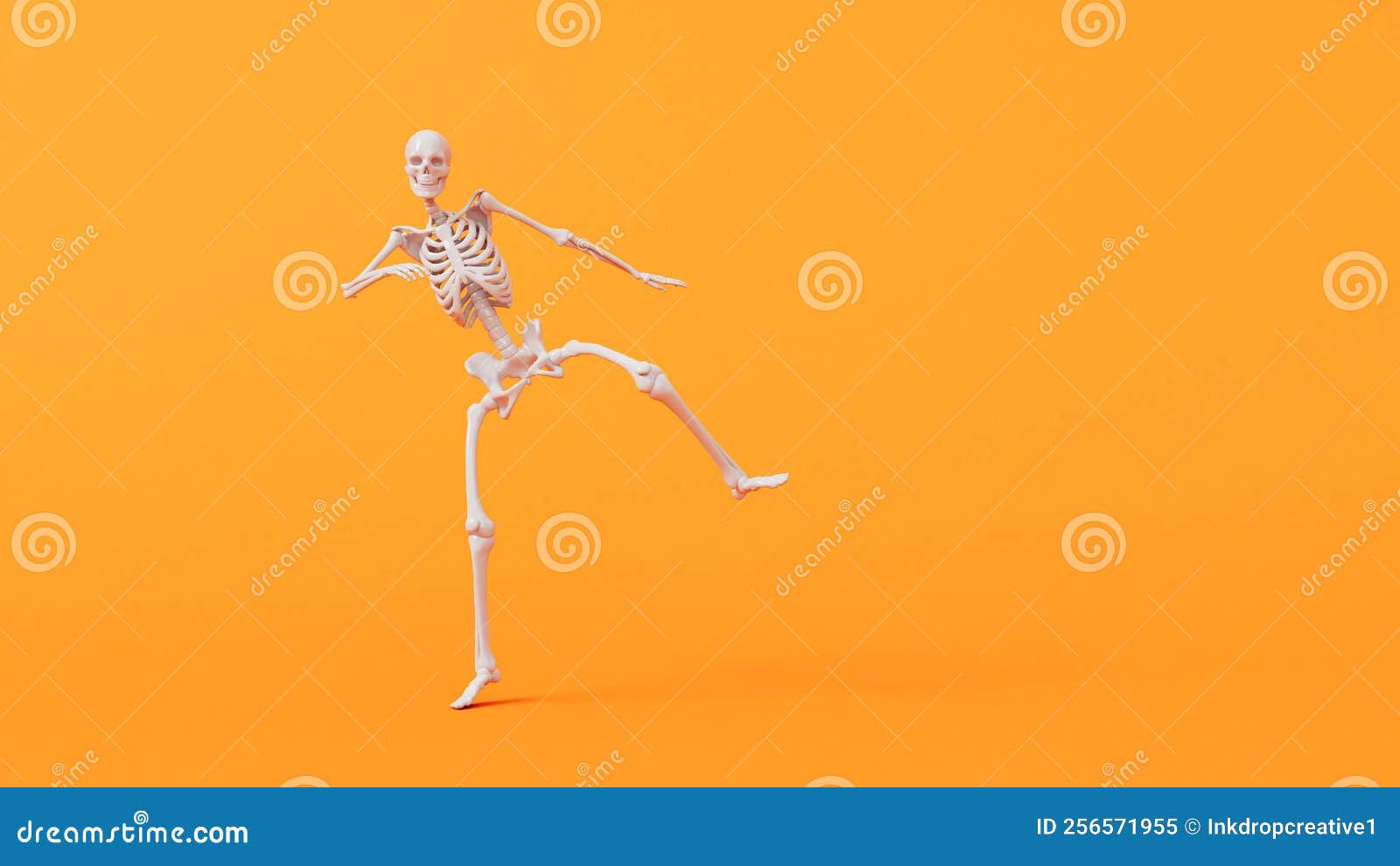 Fun Halloween Dancing Skeleton Character. 3D Rendering Stock ...