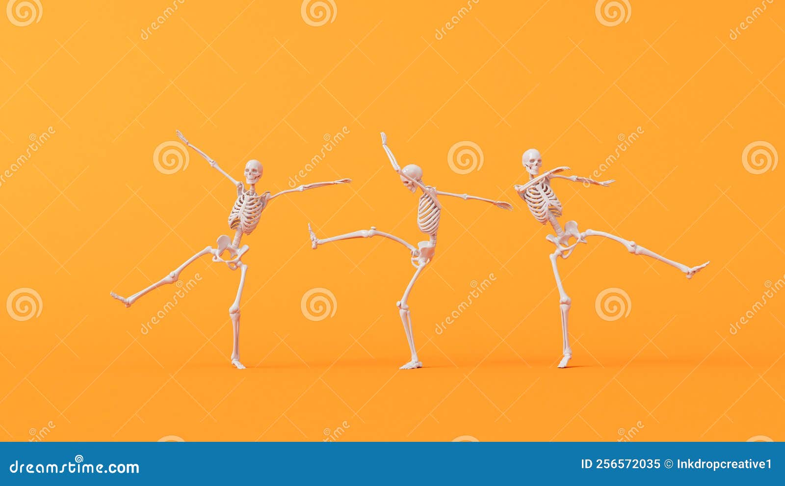 Fun Halloween Dancing Skeleton Character. 3D Rendering Stock ...