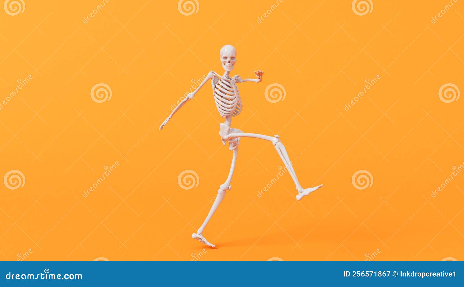 Fun Halloween Dancing Skeleton Character. 3D Rendering Stock ...