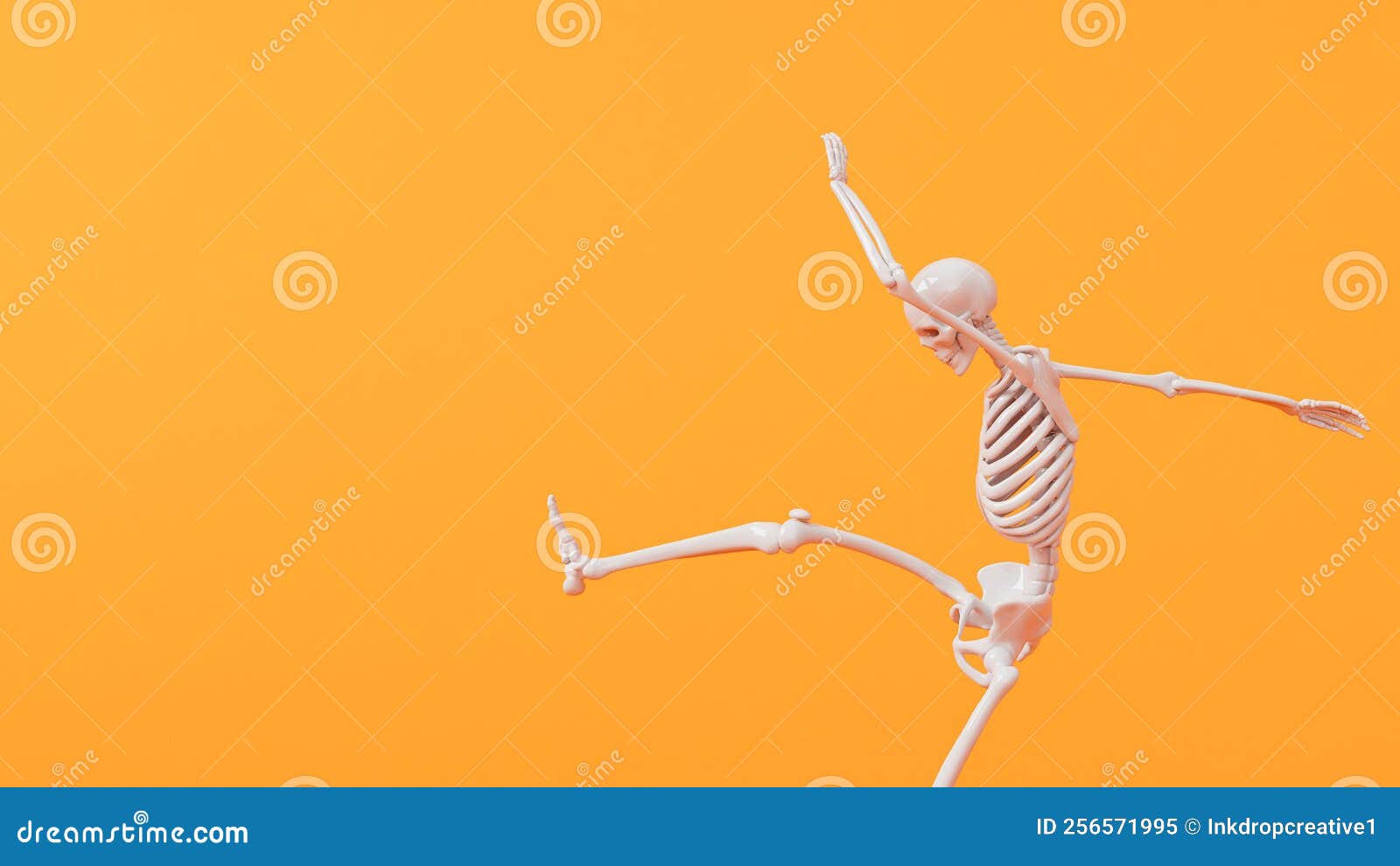 Fun Halloween Dancing Skeleton Character. 3D Rendering Stock ...